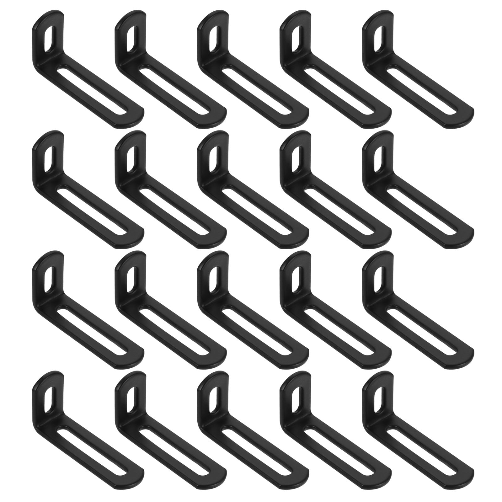 Uxcell 20 Pcs Adjustable Right Angle Brackets, Slotted L-Shape Corner ...