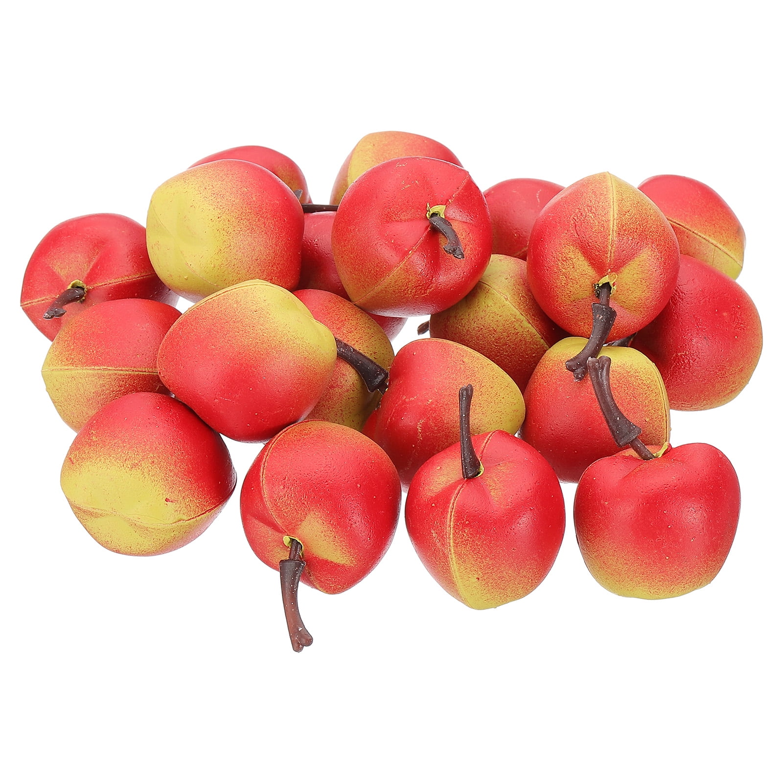 Uxcell 20 Pcs Artificial Mini Apples, Plastic Lifelike Fake Fruit Model ...