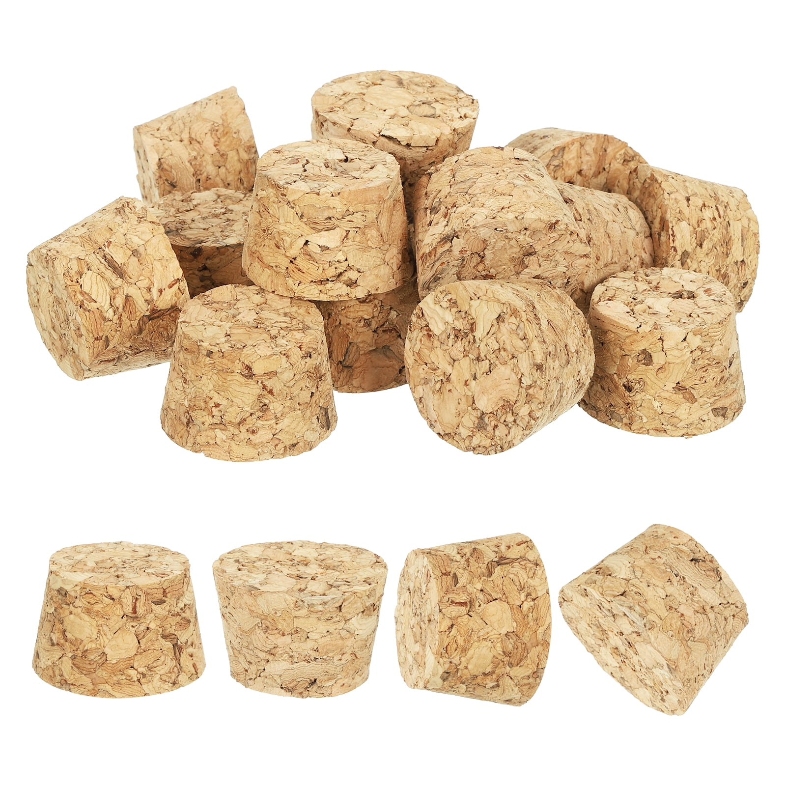 Uxcell 20 Pcs Cork for Bottles Stoppers Cork Plugs, 1.16x0.98x0.79 Inch ...