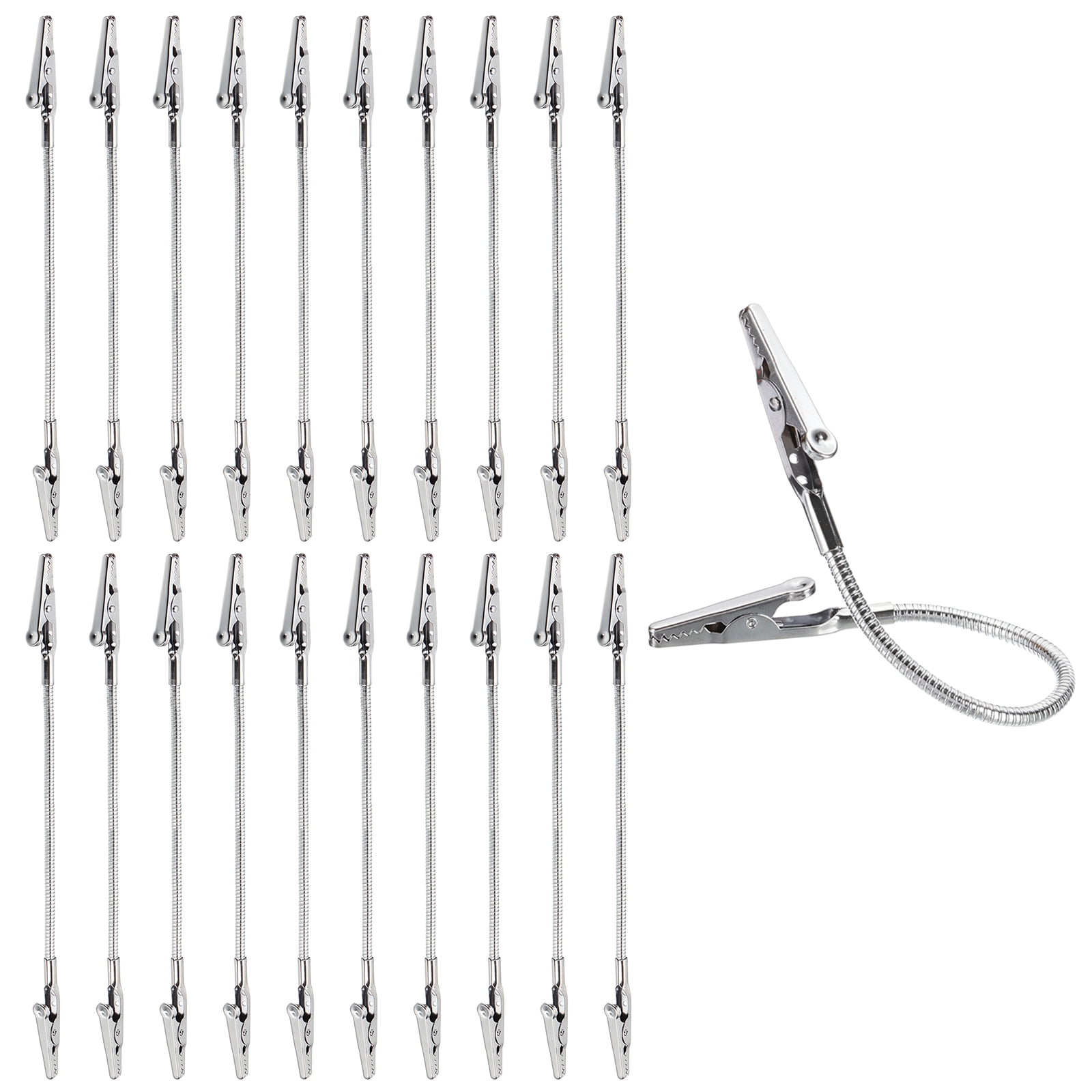 Uxcell 20 Pcs Double Head Alligator Clip, Flexible Metal Long Hose ...