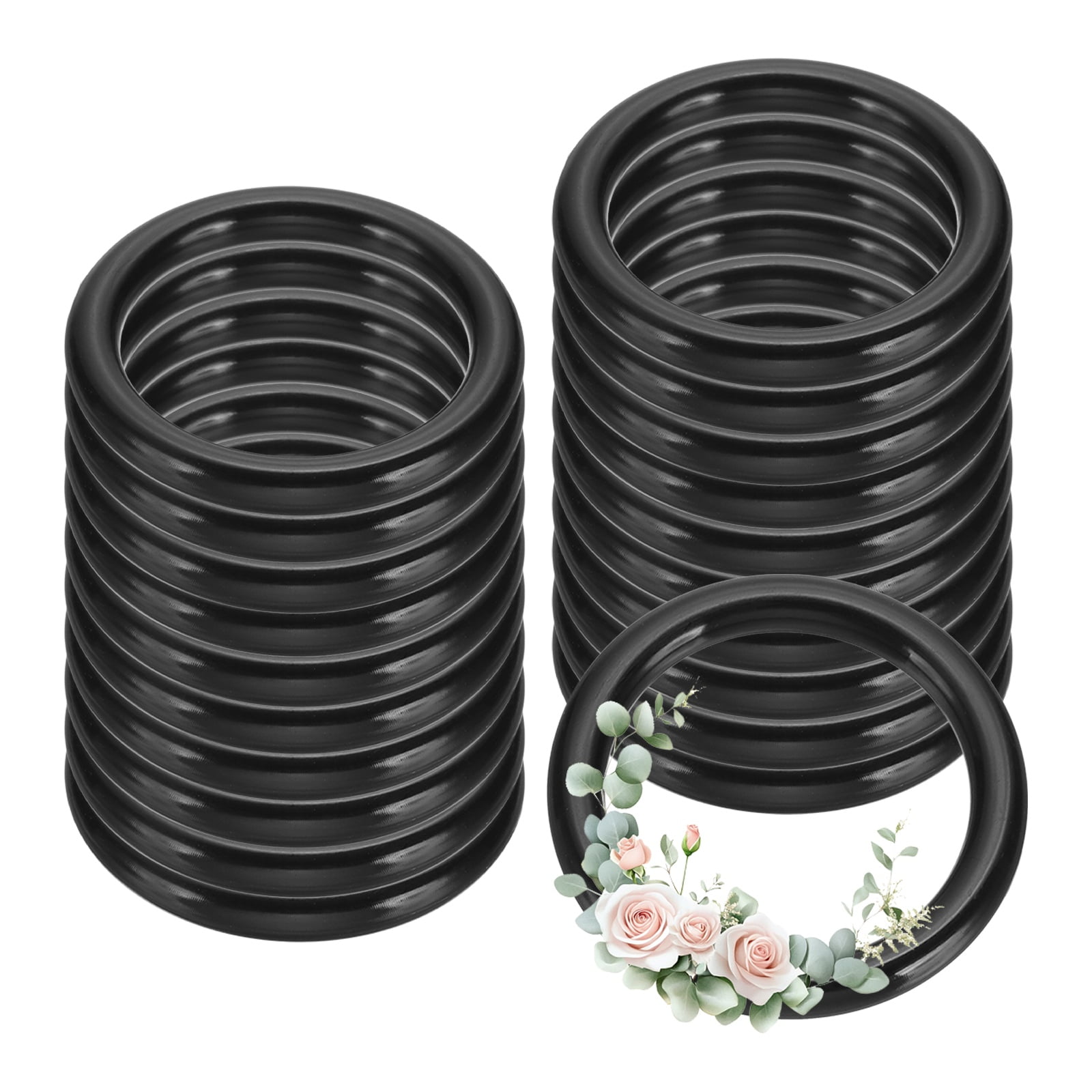 Uxcell 20 Pcs Dream Catcher Rings, 1.1 inch Floral Macrame Plastic O ...