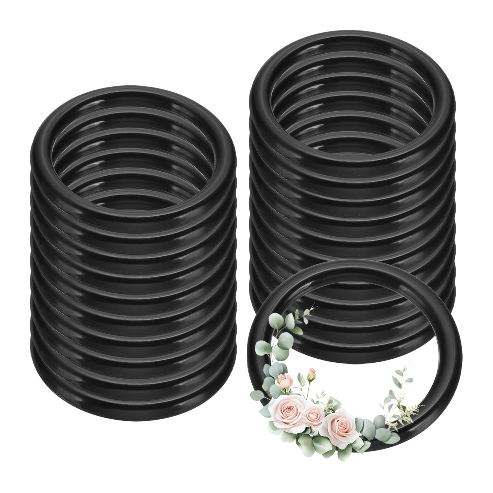 Uxcell 20 Pcs Dream Catcher Rings, 1.5 inch Floral Macrame Plastic O ...