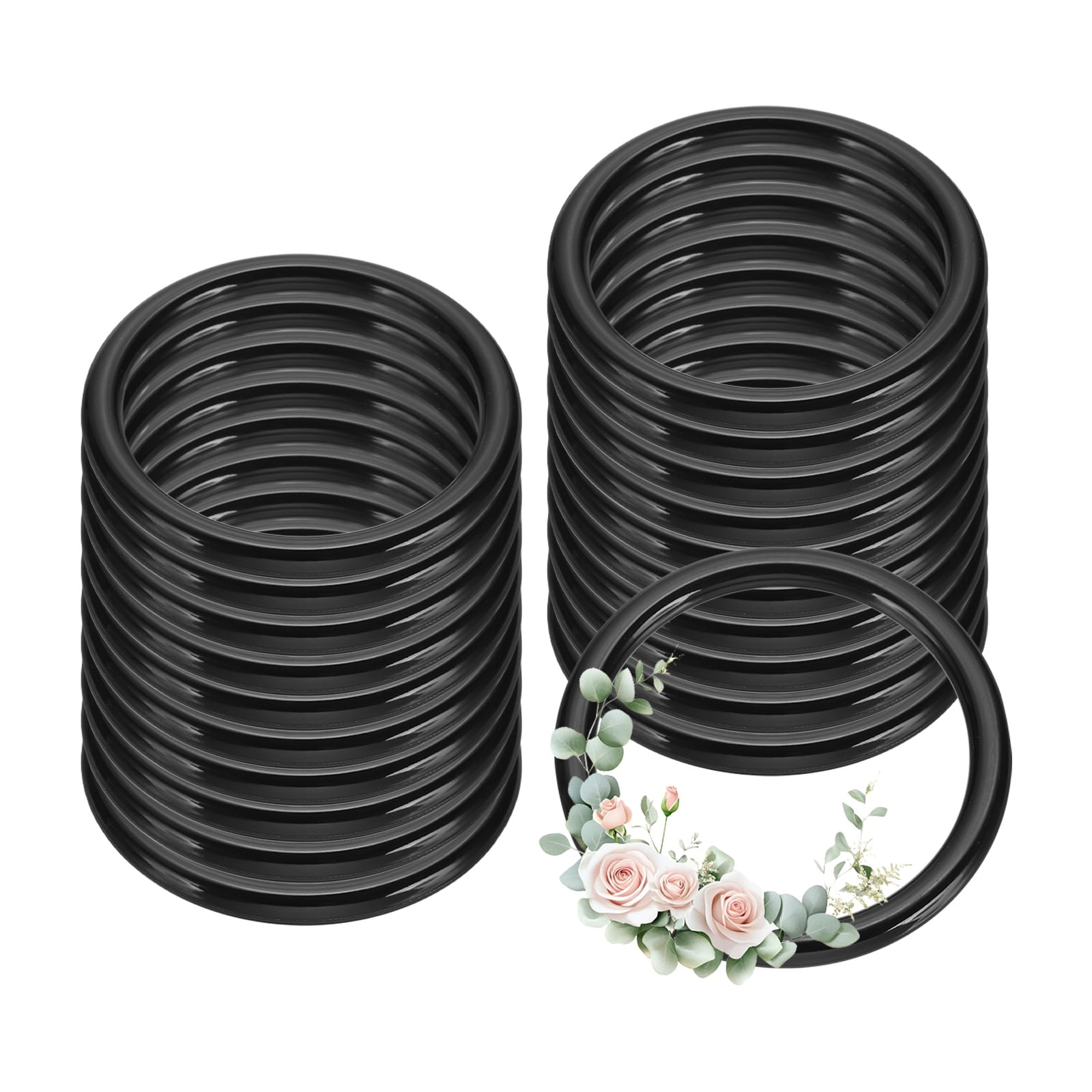 Uxcell 20 Pcs Dream Catcher Rings, 2.4 inch Floral Macrame Plastic O ...