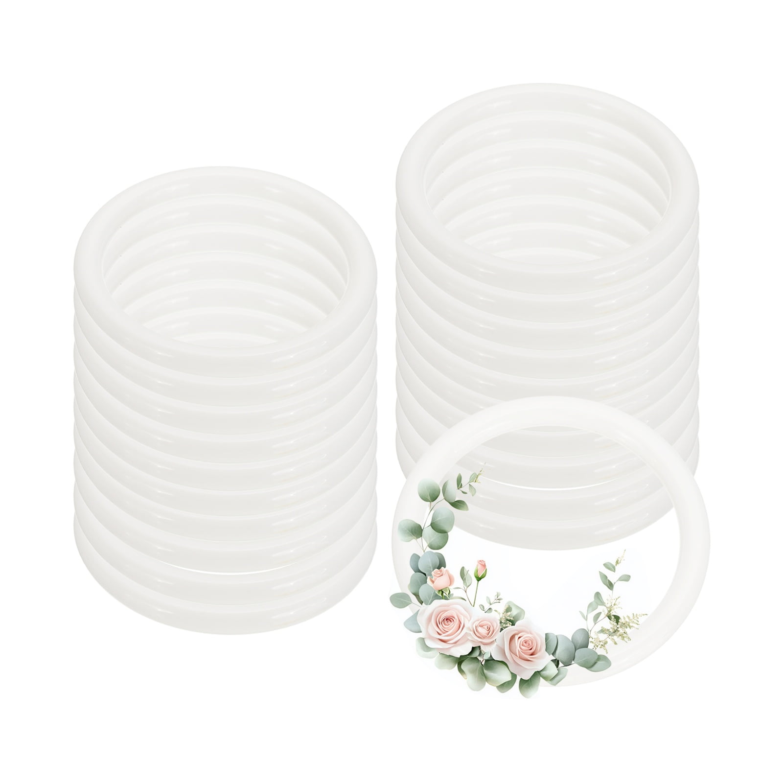 Uxcell 20 Pcs Dream Catcher Rings, 2 inch Floral Macrame Plastic O ...