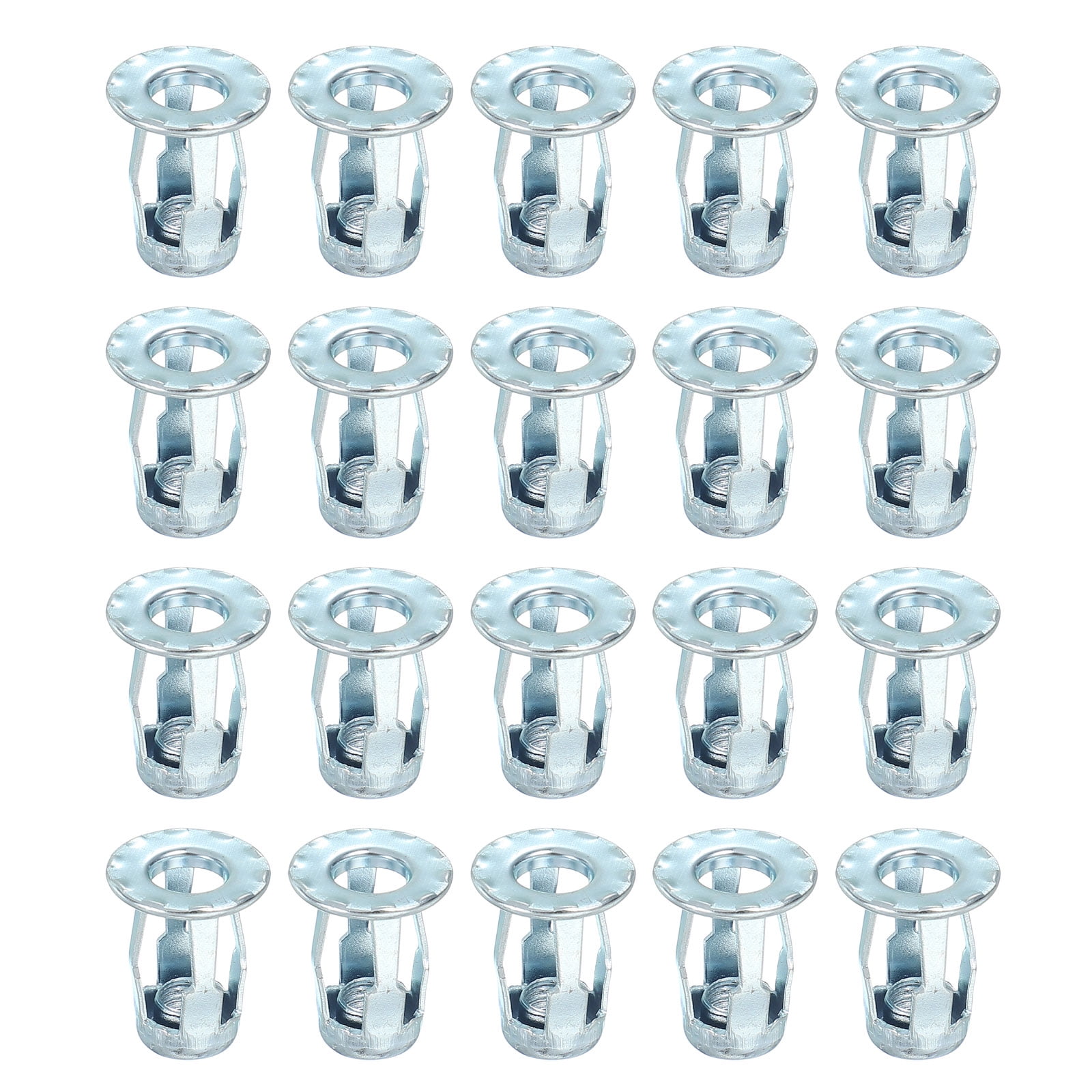 Uxcell 20 Pcs Expansion Screw Petal Nuts M6, Carbon Steel Petal Shape ...