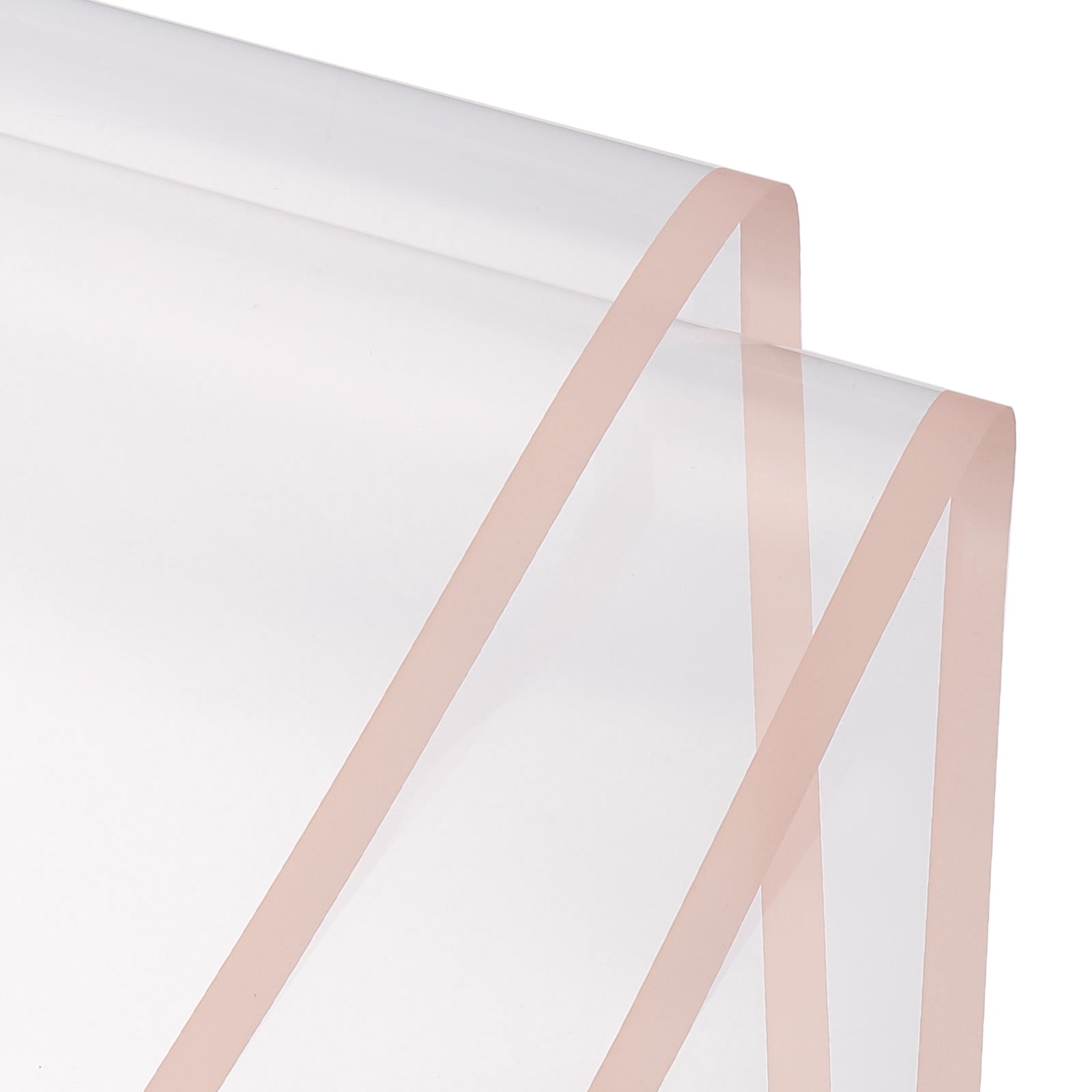 Uxcell 20 Pcs Flower Wrapping Paper Dark Pink Edge Clear Waterproof ...