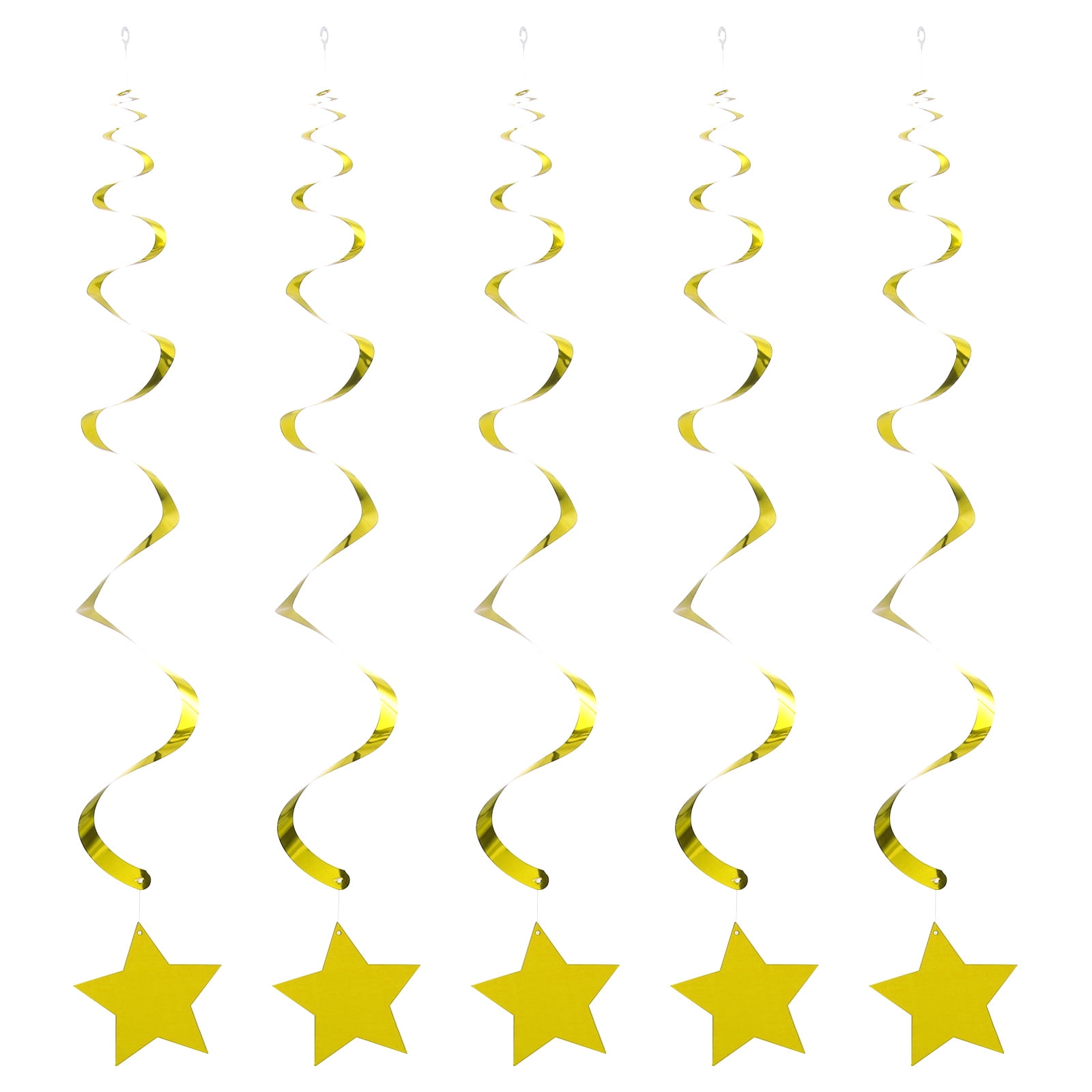 Uxcell 20 Pcs Gold Stars Hanging Decorations Shiny Stars Streamers ...