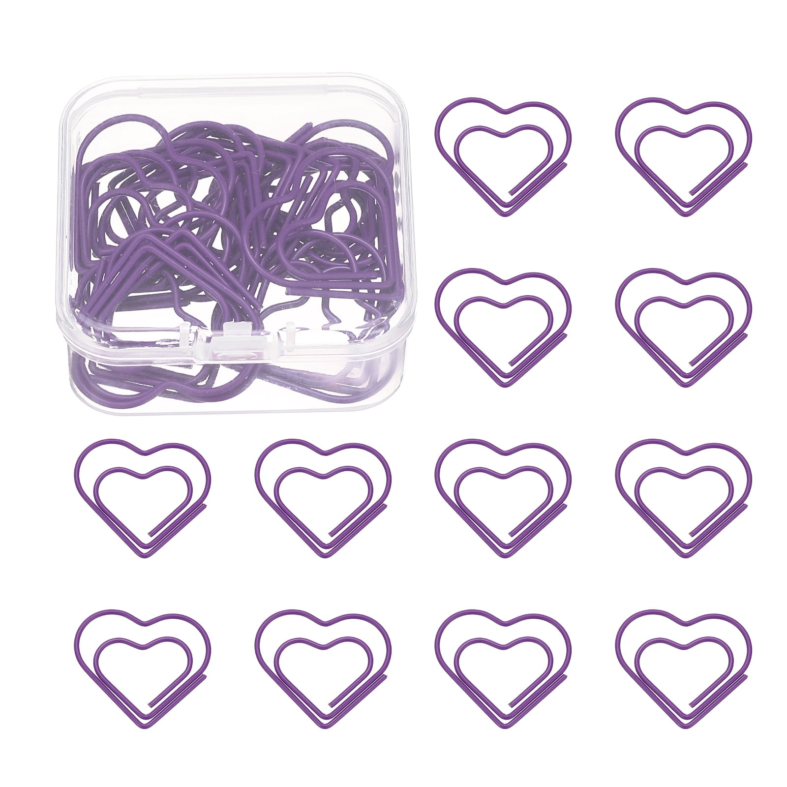 Uxcell 20 Pcs Heart Shape Paper Clip, Metal Cute Small Paper Clamp ...