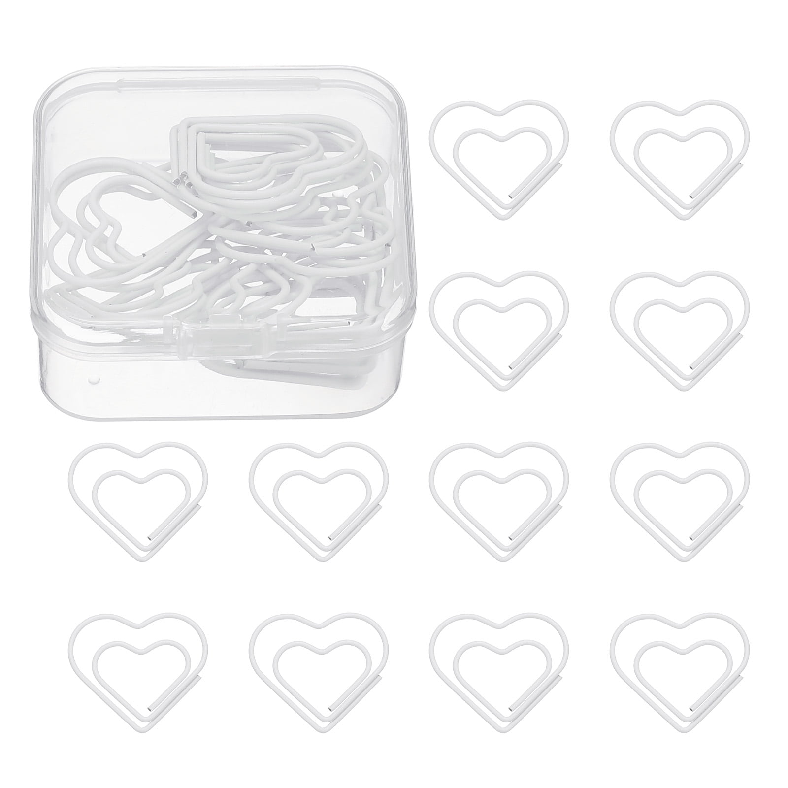 Uxcell 20 Pcs Heart Shape Paper Clip, Metal Cute Small Paper Clamp ...