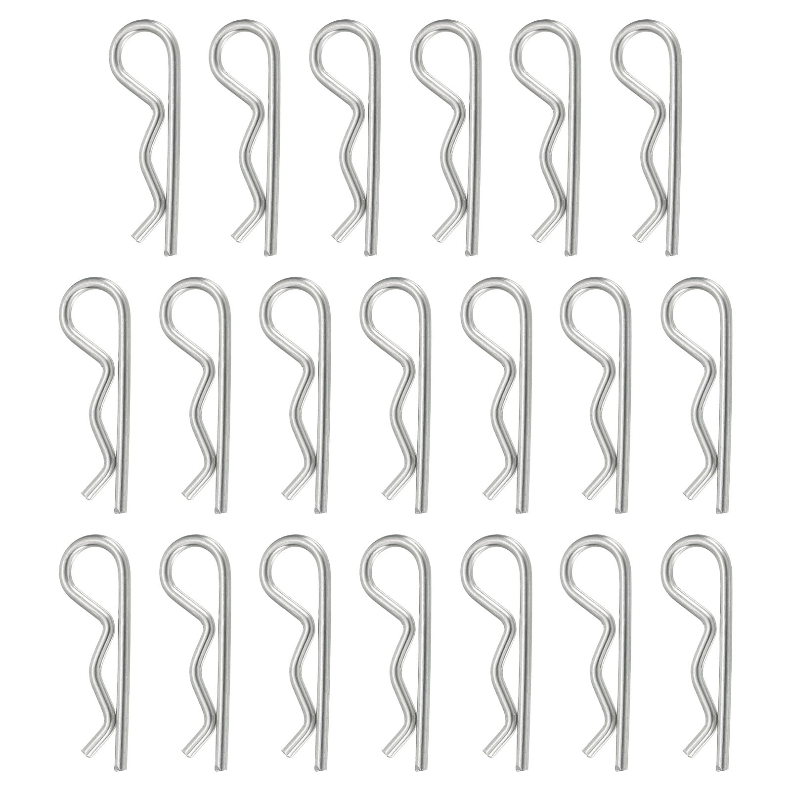 Uxcell 20 Pcs Hitch Pin Clip, 1.8mm x 32mm R Clips 304 Stainless Steel ...
