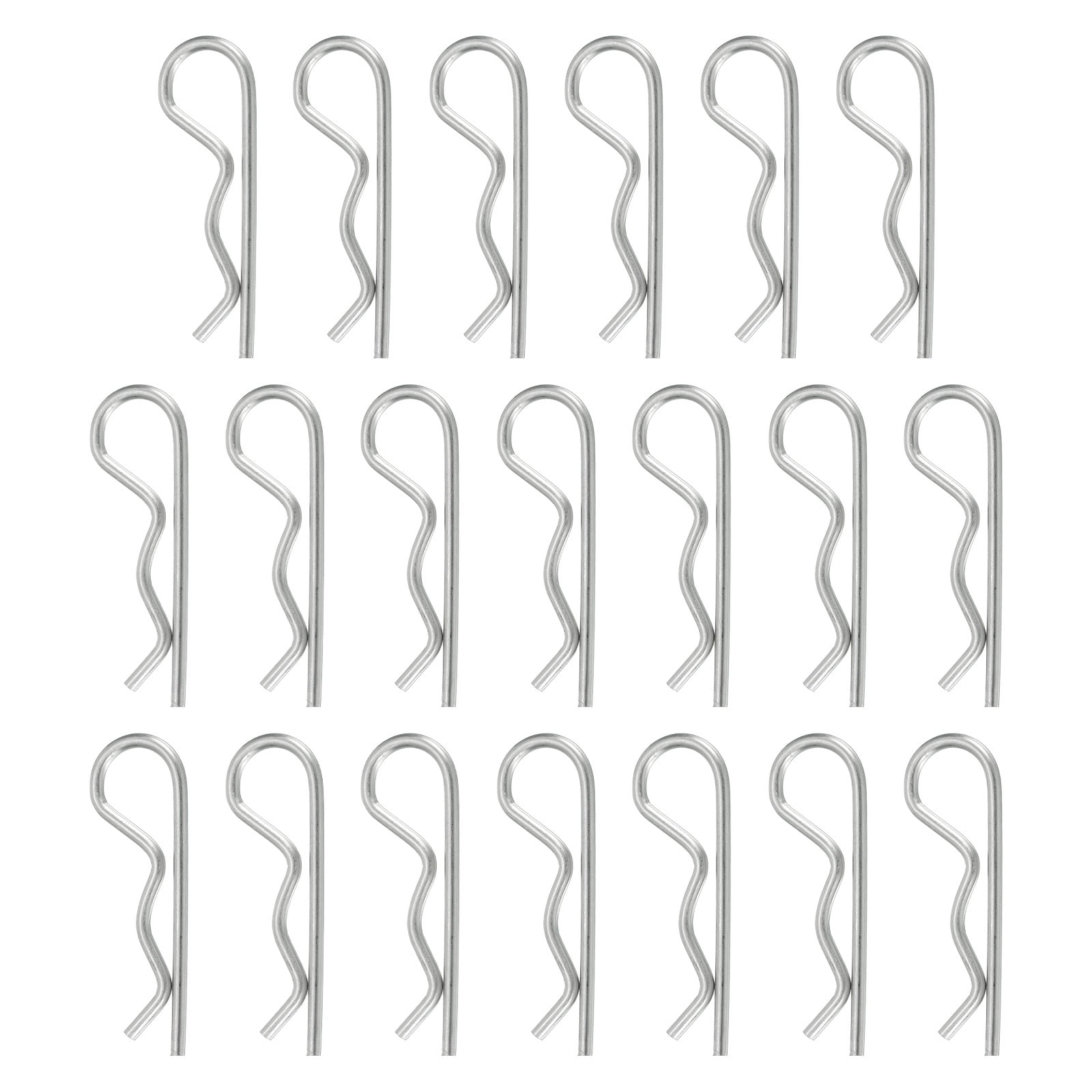 Uxcell 20 Pcs Hitch Pin Clip, 2.5mm x 50mm R Clips 304 Stainless Steel ...