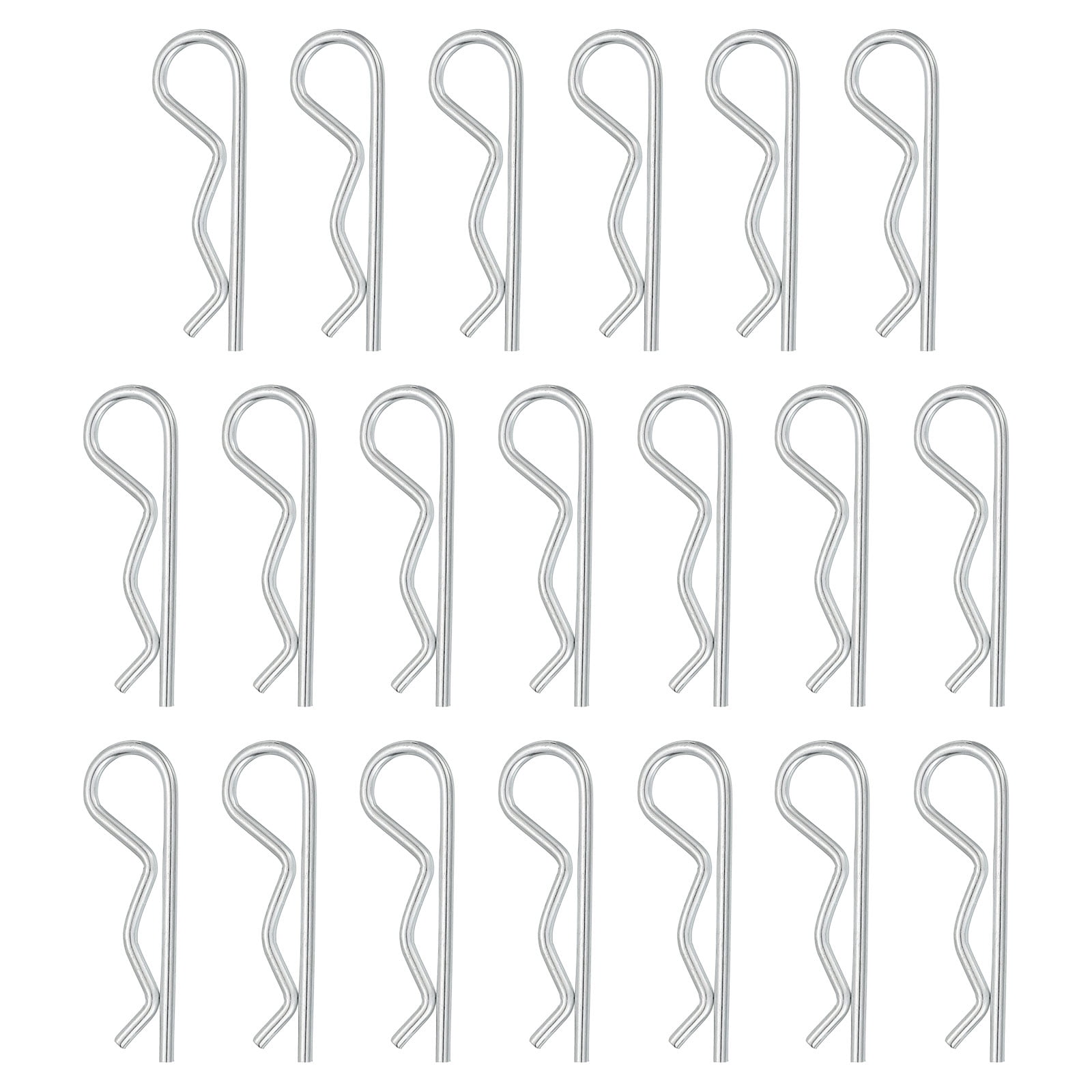 Uxcell 20 Pcs Hitch Pin Clip, 2.5mm x 50mm R Clips Carbon Steel ...