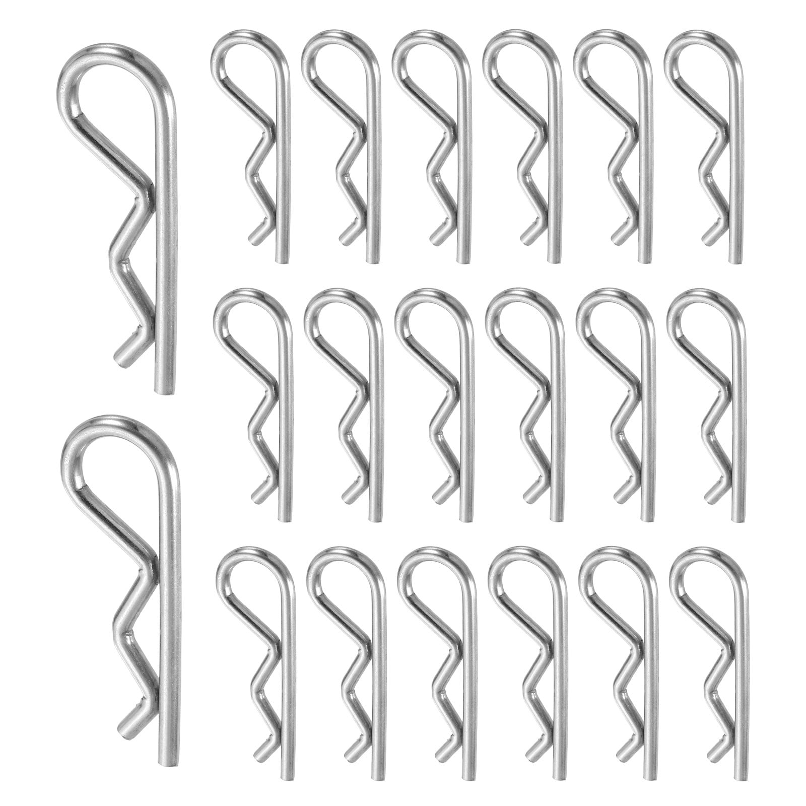 Uxcell 20 Pcs Hitch Pin Clip, 3mm x 50mm R Clips 304 Stainless Steel ...