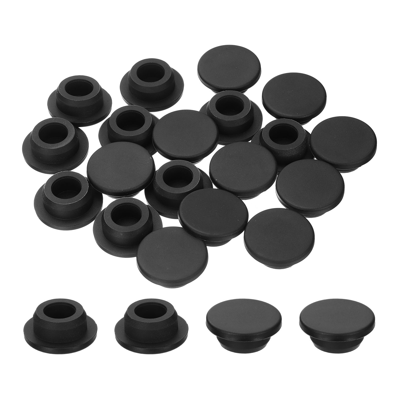 Uxcell 20 Pcs Hole Plugs, Heat Resistant Silicone Flush Type Fastener ...