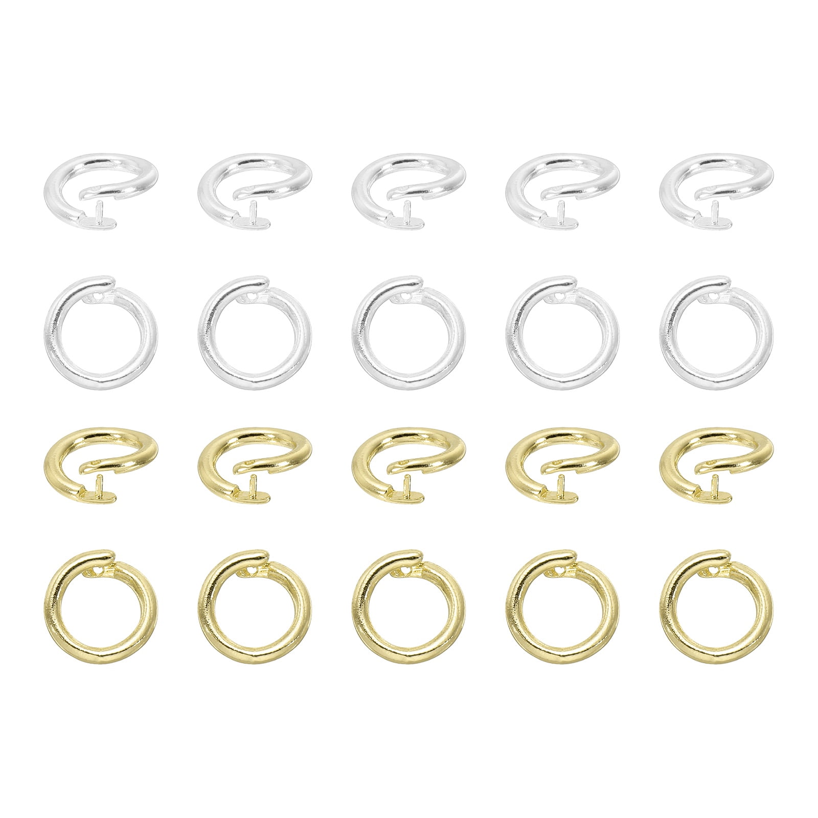 Uxcell 20 Pcs Locking Jump Rings 10mm Round Twist Clasp Open End Jump ...