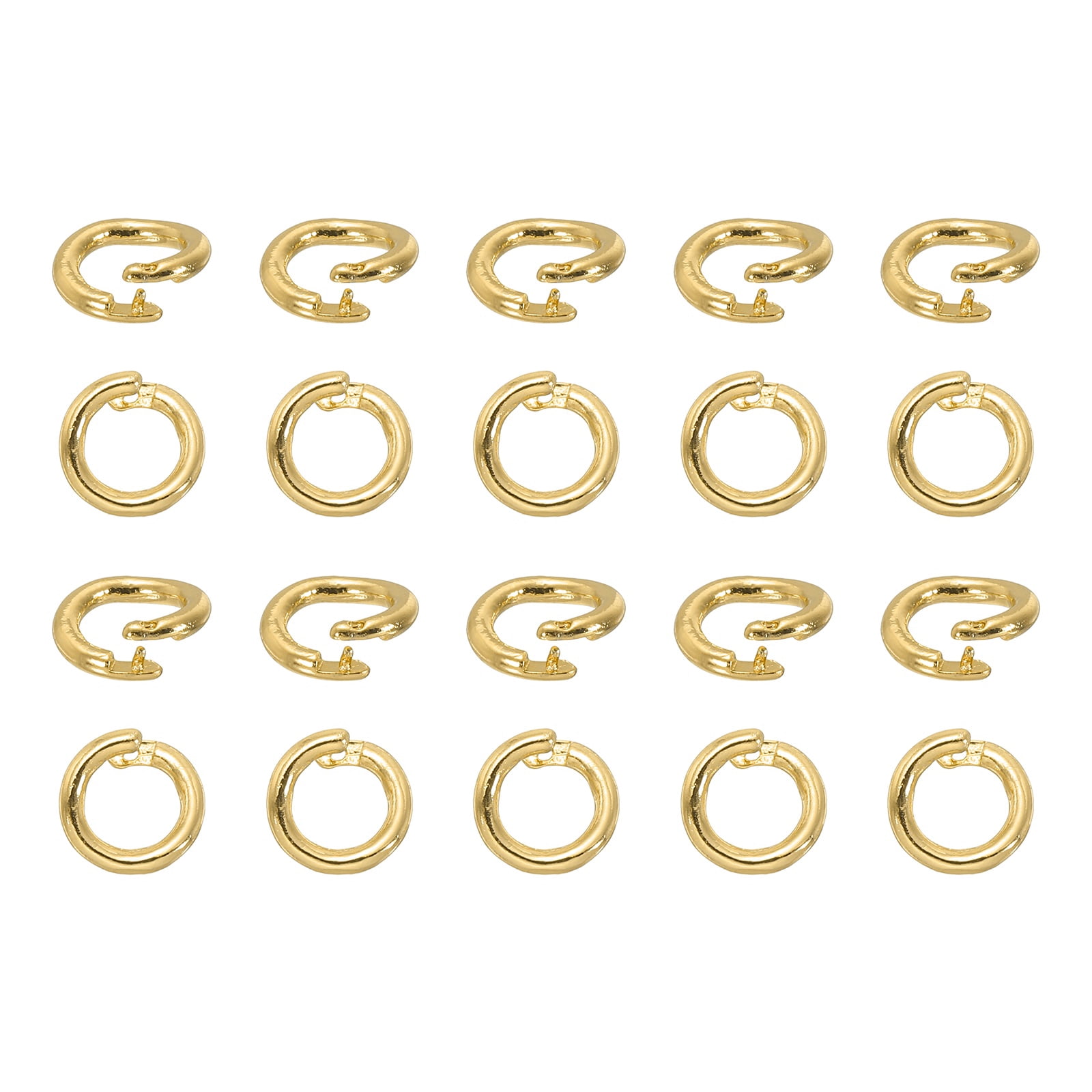 Uxcell 20 Pcs Locking Jump Rings 7.5mm Round Twist Clasp Open End Jump ...
