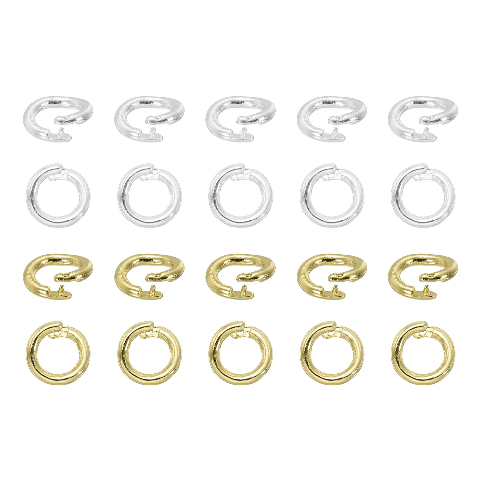 Uxcell 20 Pcs Locking Jump Rings 7.5mm Round Twist Clasp Open End Jump ...