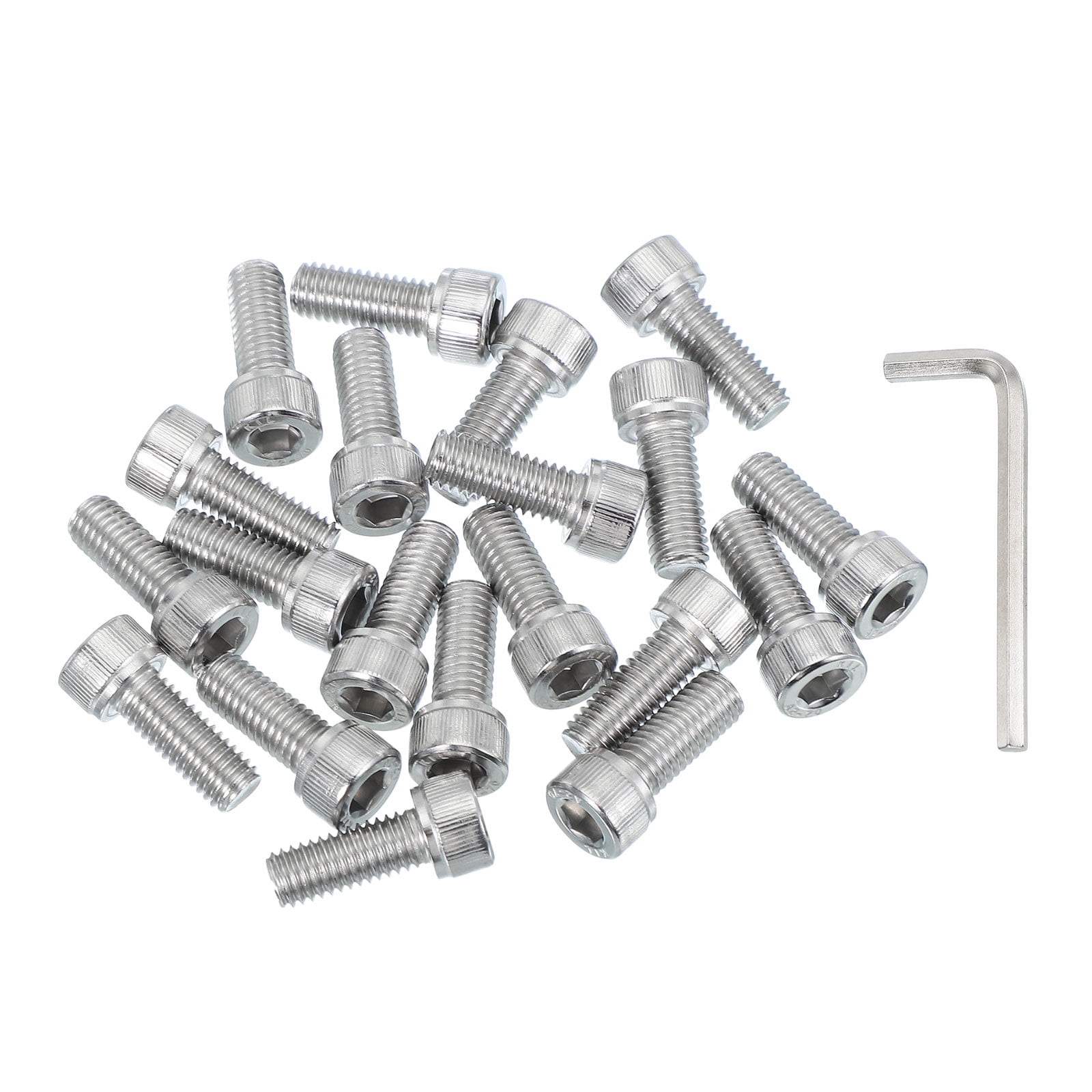 Uxcell 20 Pcs M8 x 20mm Hex Socket Head Cap Screws Bolts, 304 Stainless Steel Screws with Wrench ...