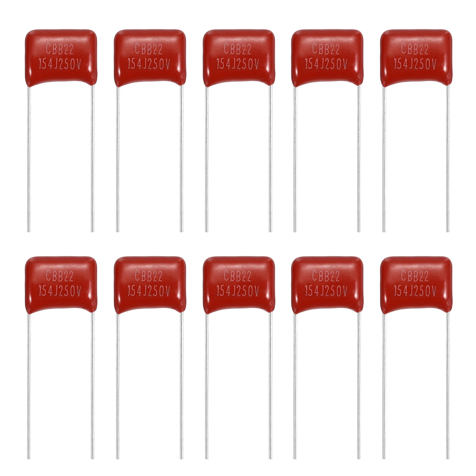 Uxcell 20 Pcs Metallized Polypropylene Film Capacitors, CBB22 250V 154J ...