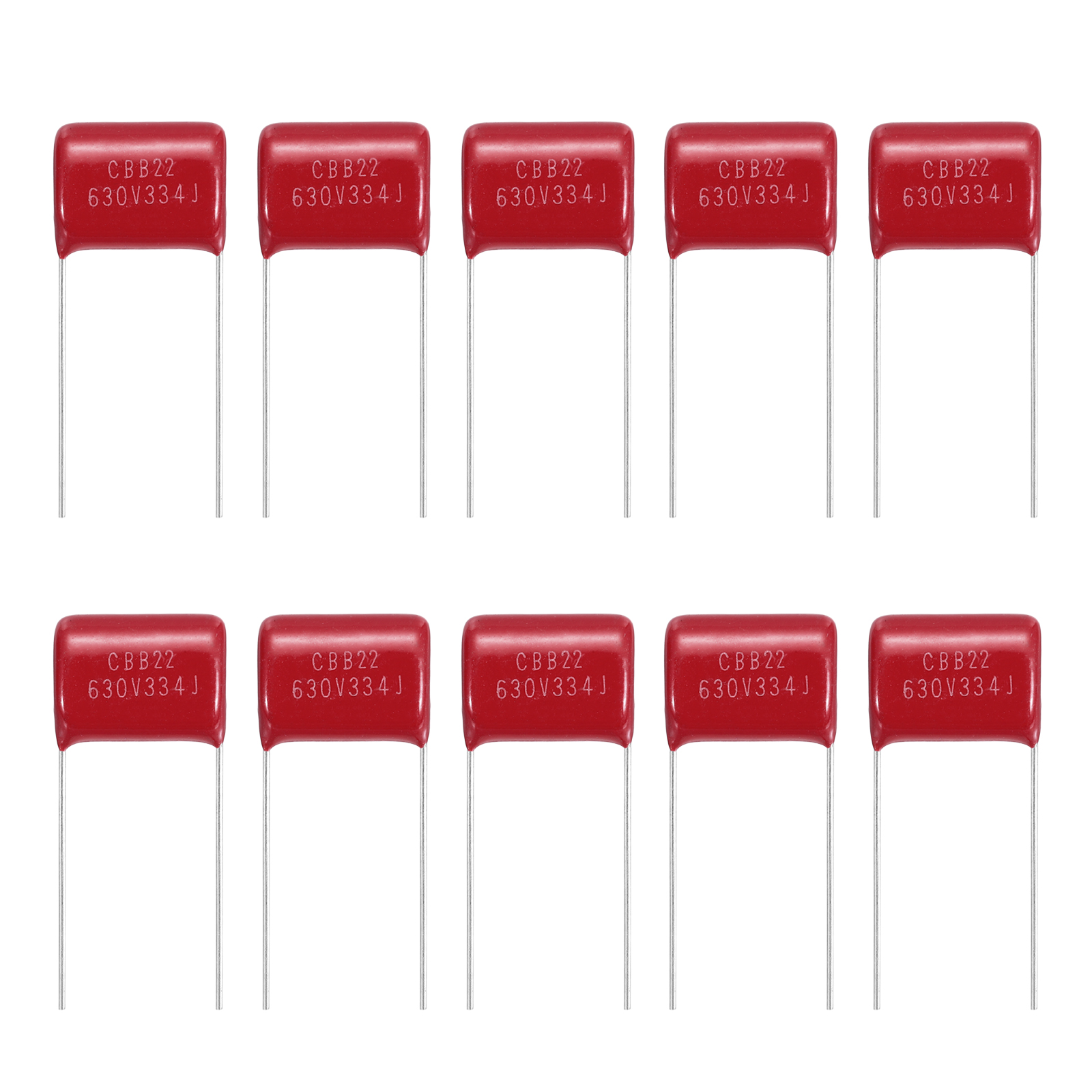 Uxcell 20 Pcs Metallized Polypropylene Film Capacitors, CBB22 630V 334J ...