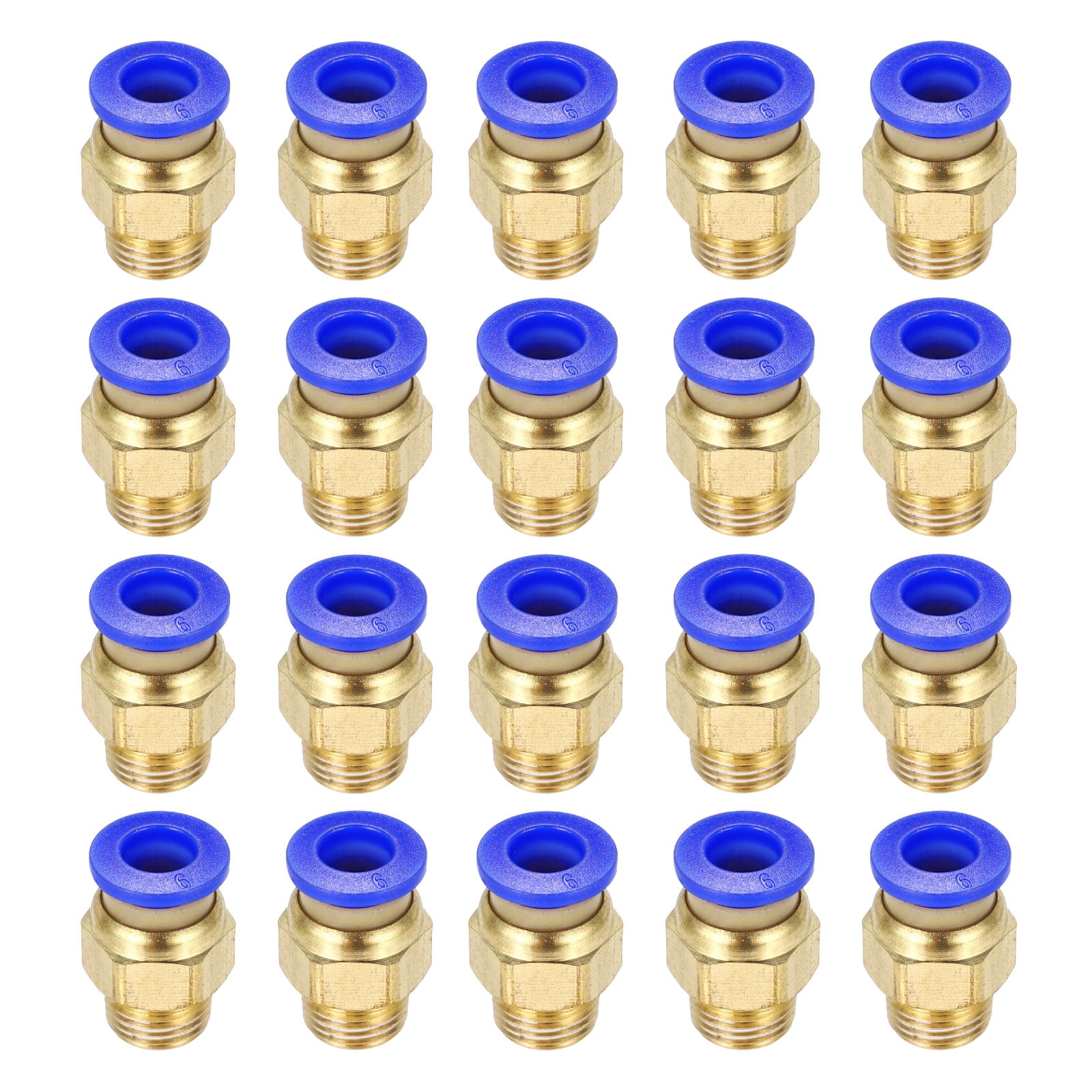 Uxcell 20 Pcs Pneumatic Fitting, PC6-M10 Push to Connect Pneumatic Tube ...