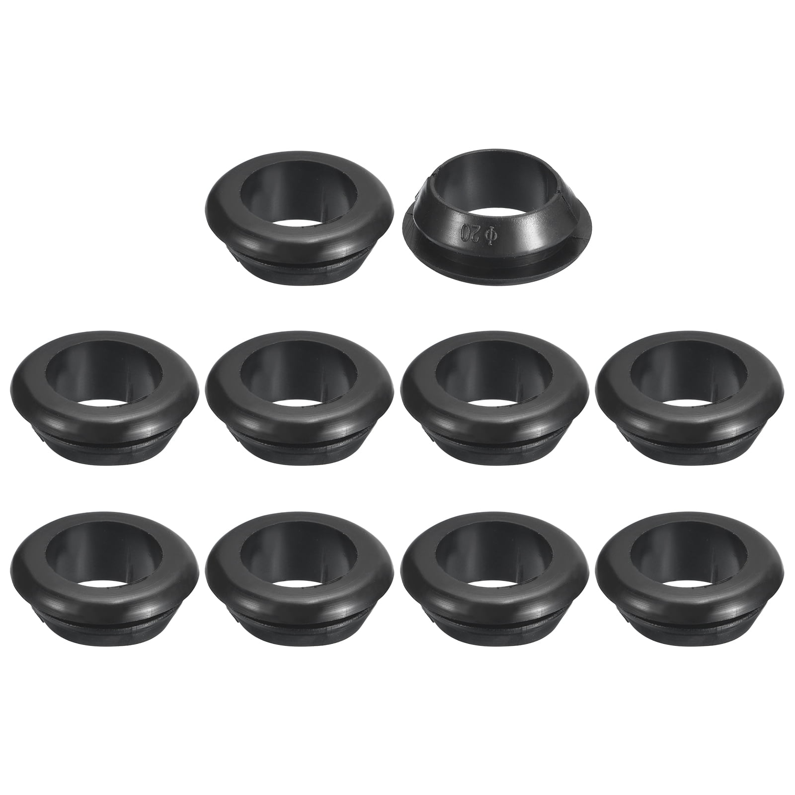 Uxcell 20 Pcs Rubber Grommets, 16mm ID 20mm Drill Hole Double Sided ...