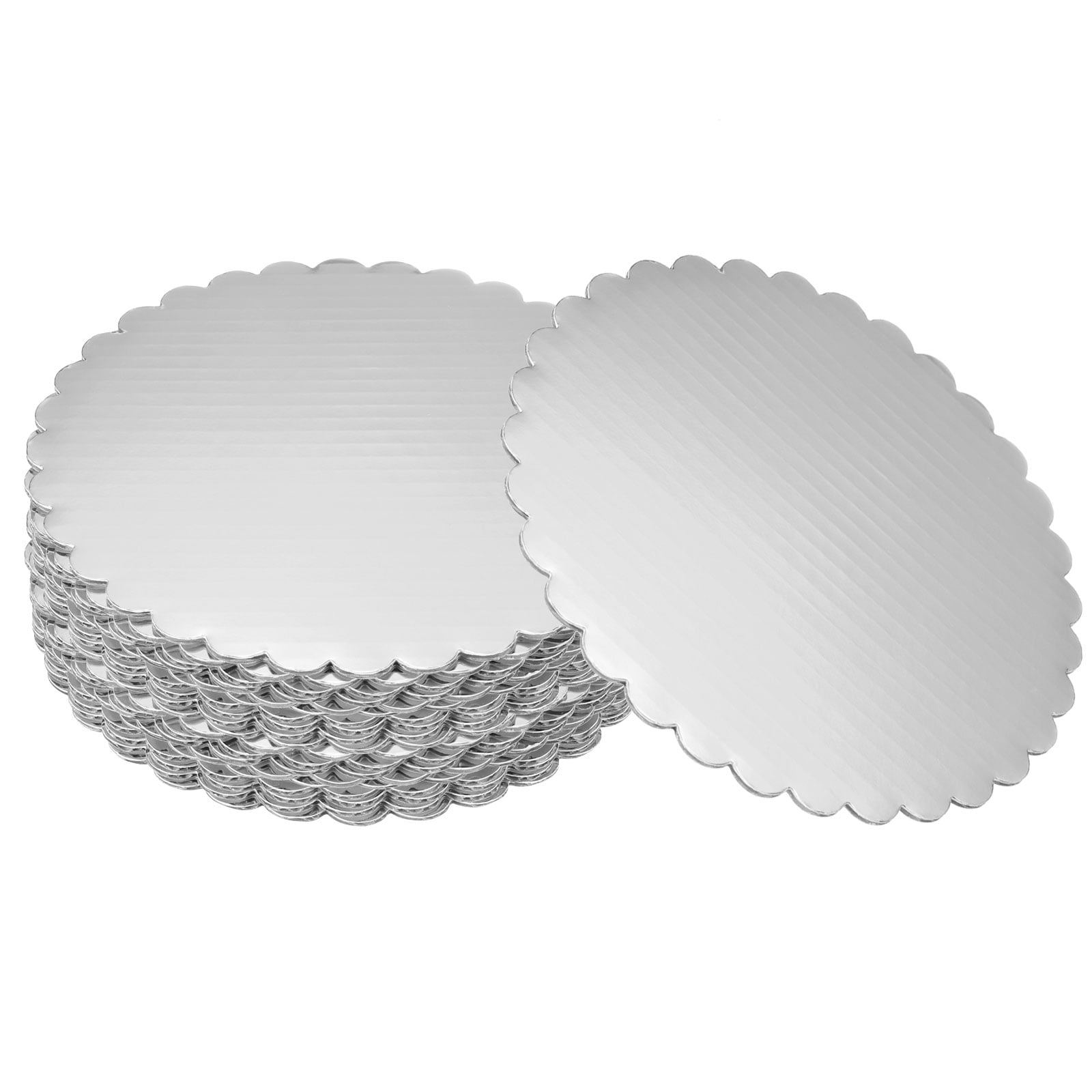 Uxcell 20 Pcs Scalloped Cake Circle Base, 6.9 Inch Cake Cardboards ...