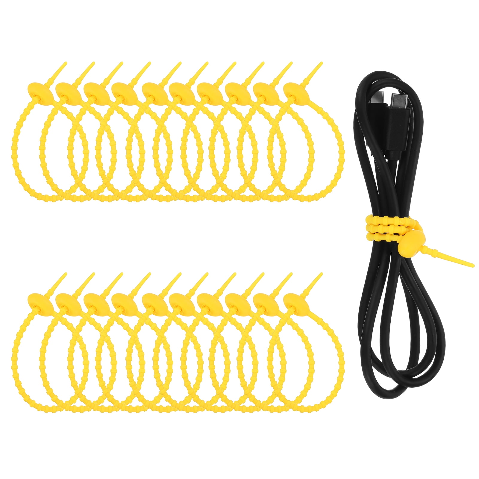 Uxcell 20 Pcs Silicone Ties Bag Clip, 8.5 Inch Multi Purpose Silicone ...