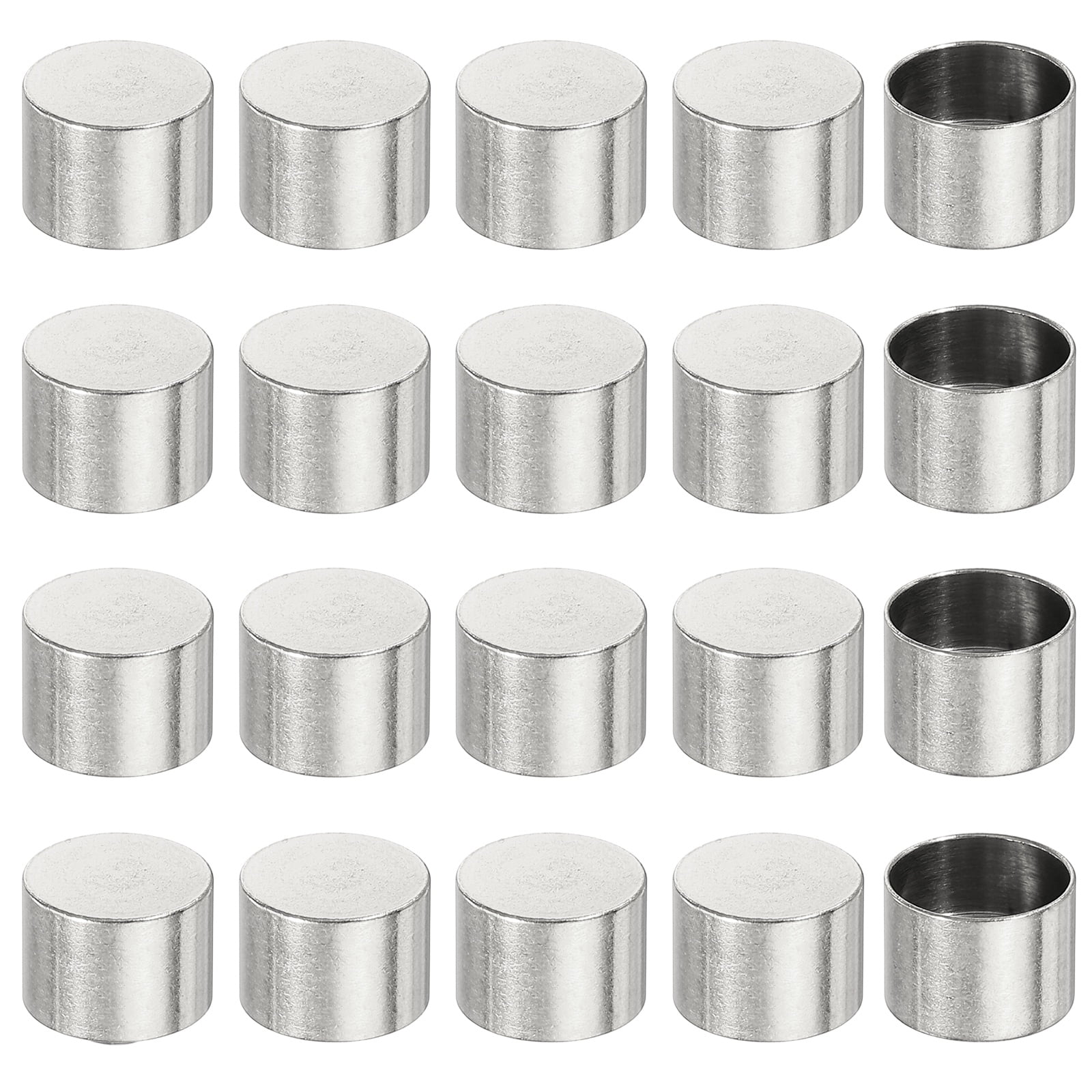 Uxcell 20 Pcs Stainless Steel Cord End Caps, 10 mm End Cap Barrel Beads ...