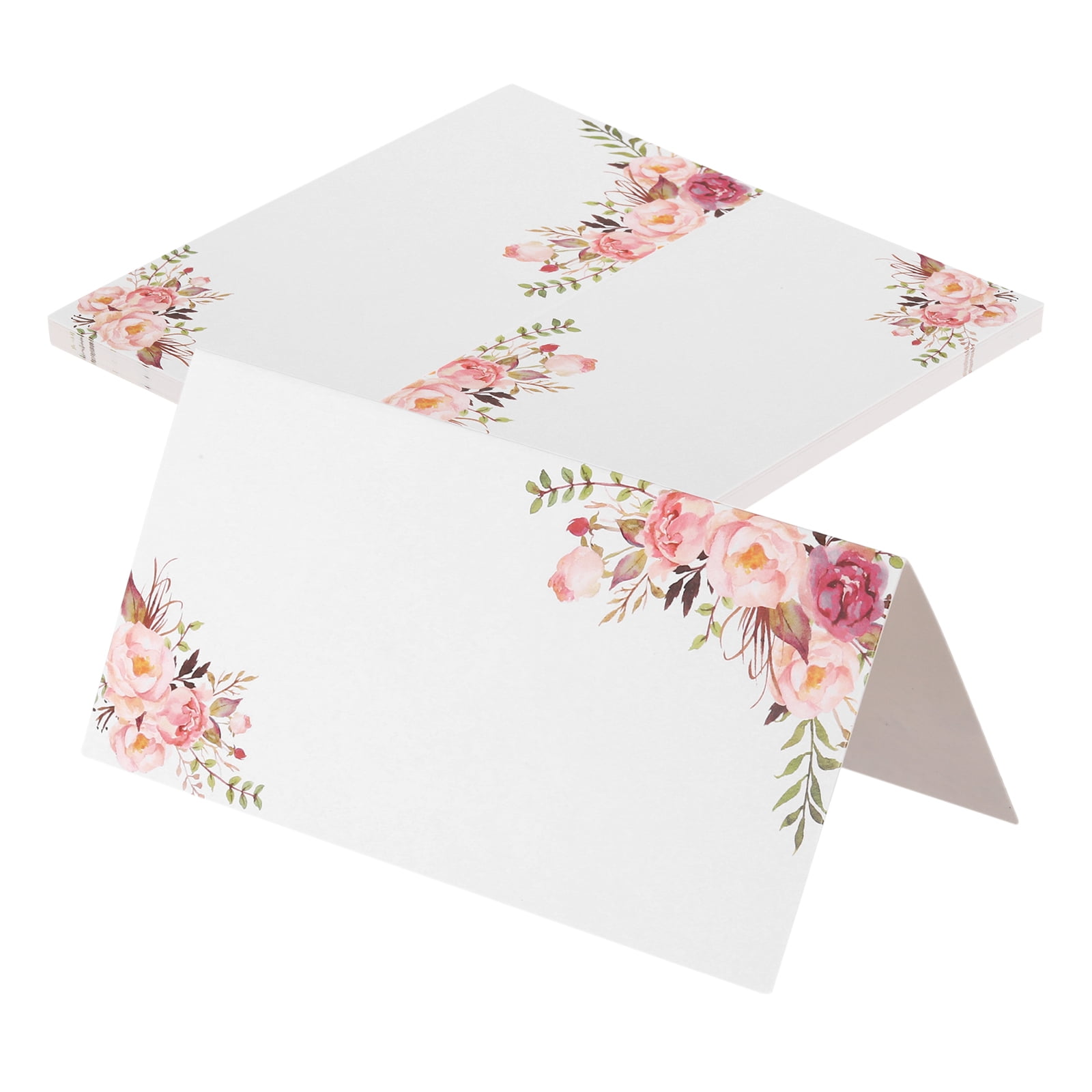 Uxcell 20 Pcs Table Seat Name Tent Place Cards with 4" x 4" Blank for ...