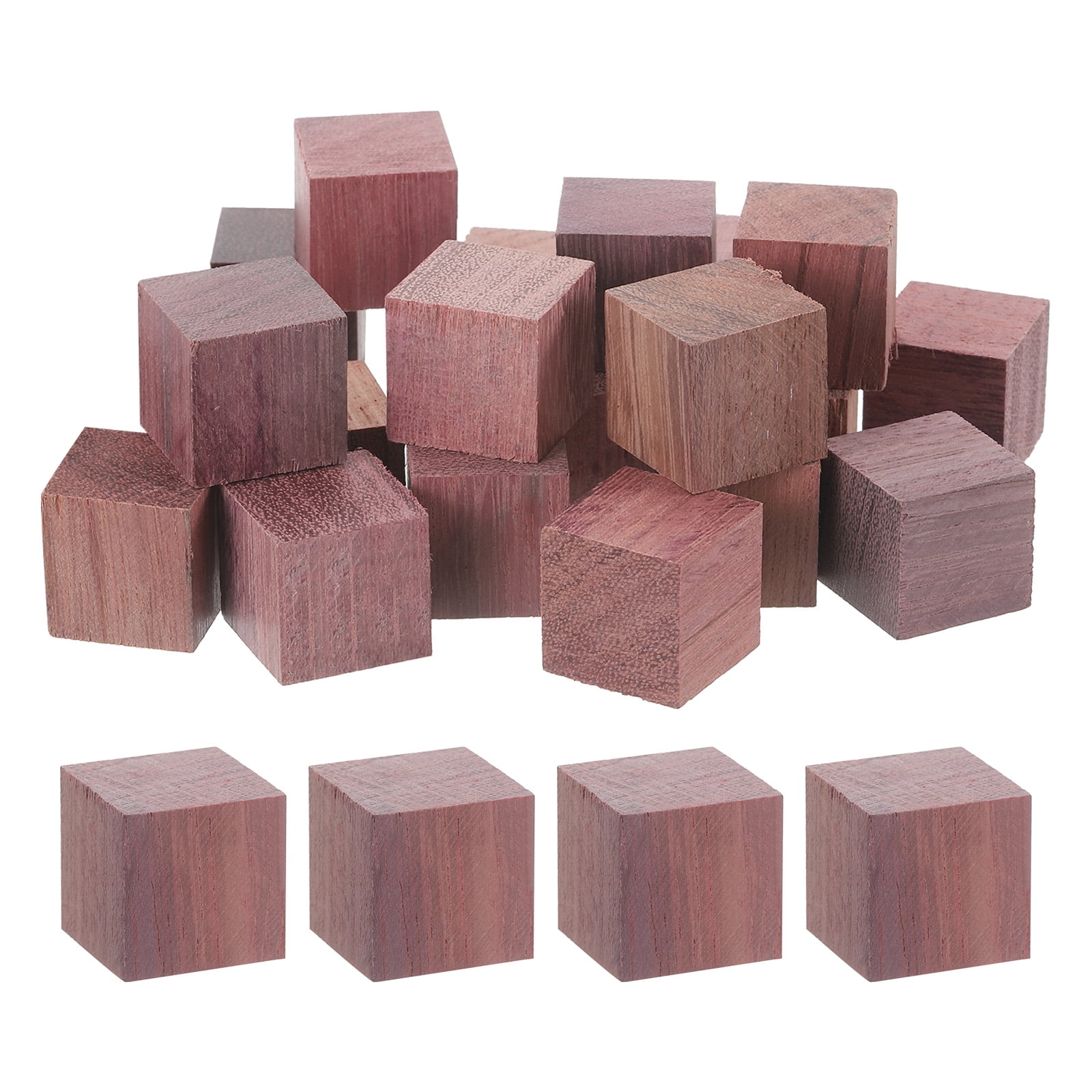 Uxcell 20 Pcs Wooden Blocks, 1.18 Inch Unfinished Wooden Blocks for ...