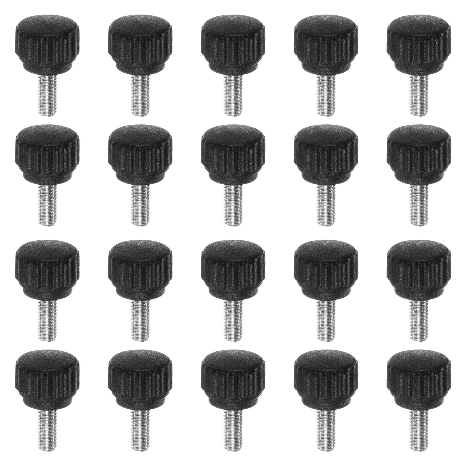 Uxcell 20 Pieces Knurled Clamping Knobs M4 x 10mm Metric Thread 304 ...