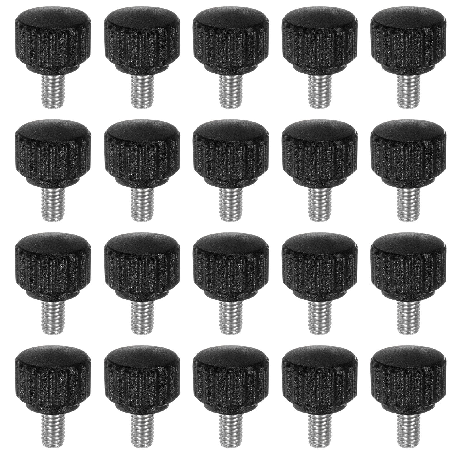 Uxcell 20 Pieces Knurled Clamping Knobs M5 x 8mm Metric Thread 304 ...