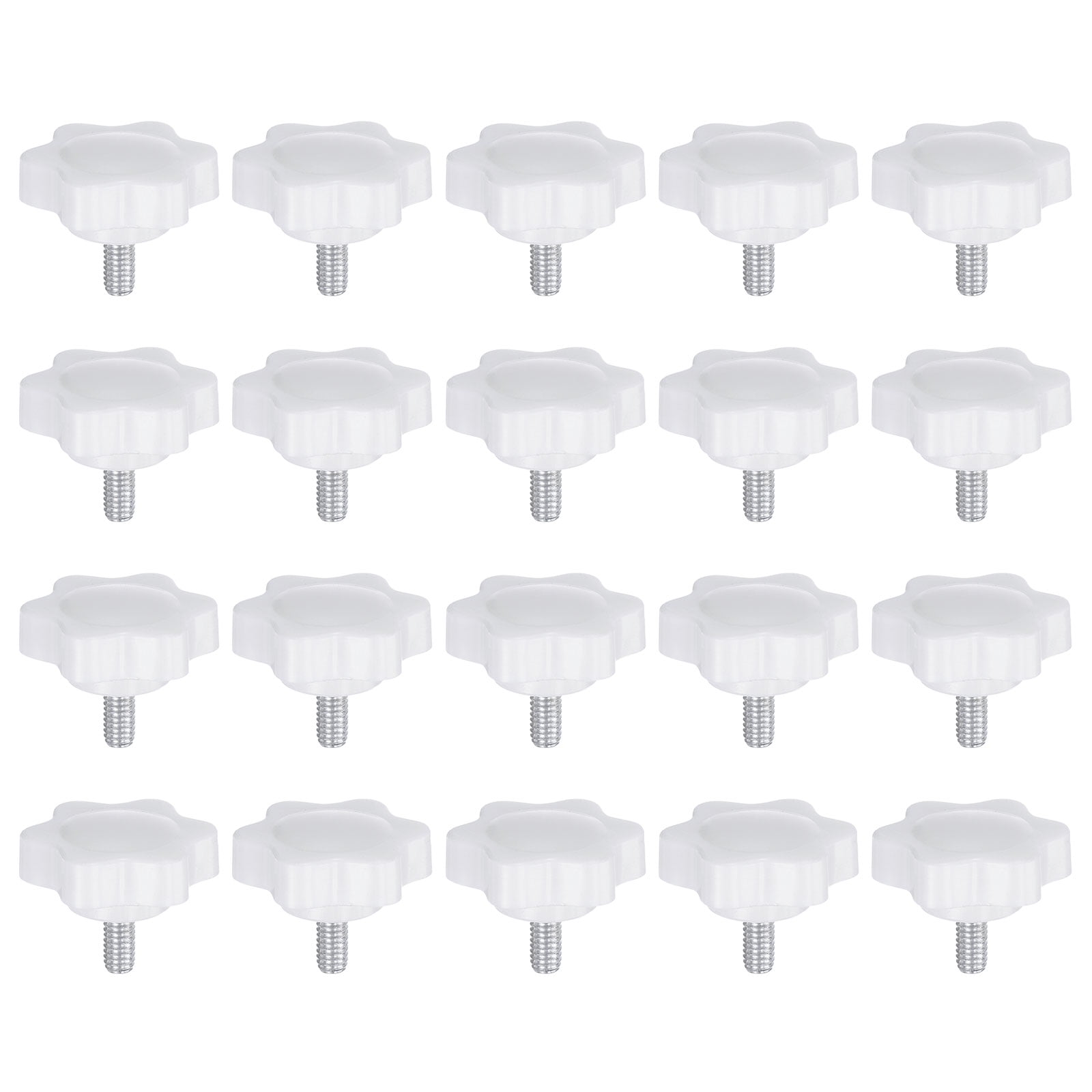 Uxcell 20 Pieces Star Knobs M4 x 10mm Thread 25mm 6-Point Head Stud ...