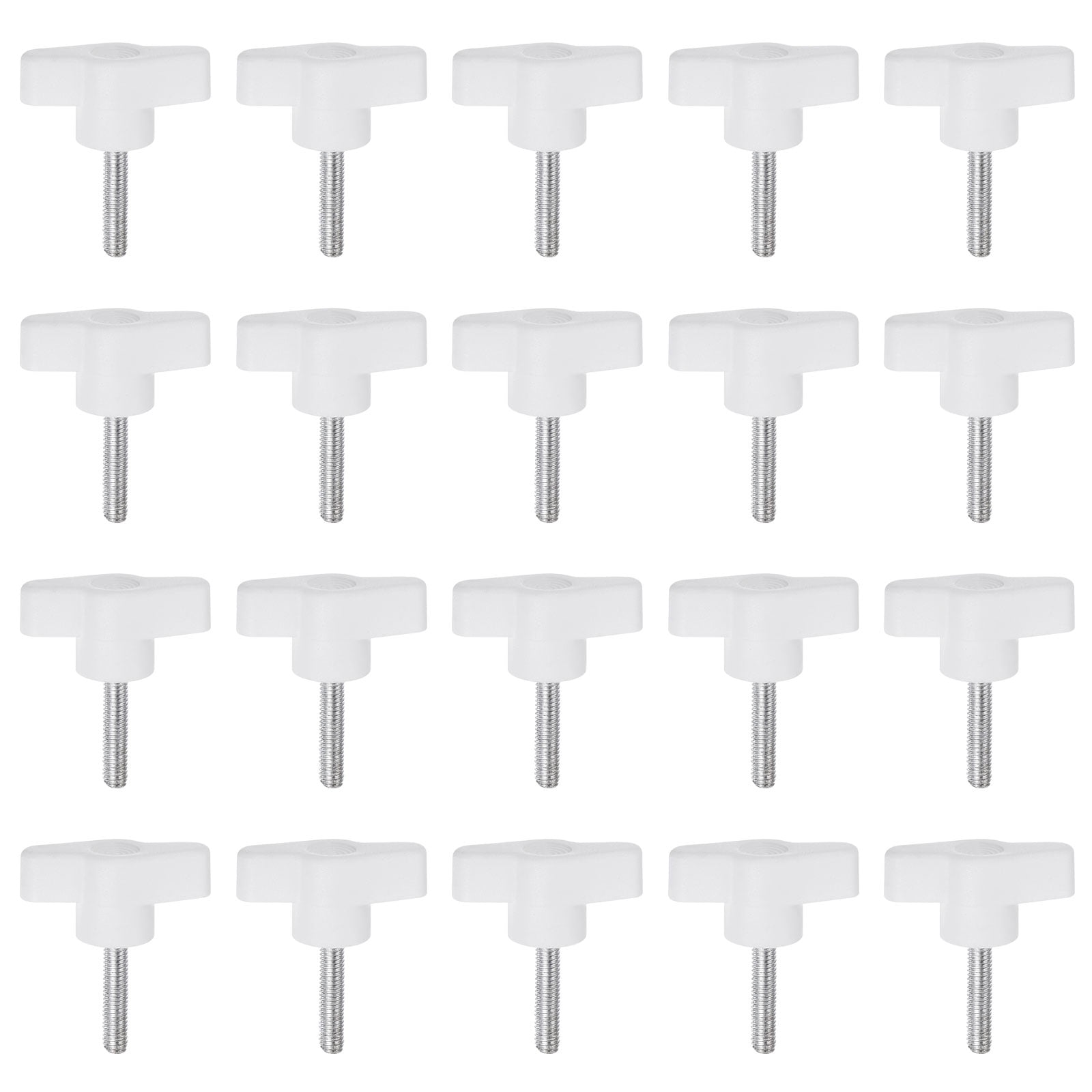 Uxcell 20 Pieces Wing Knobs M5 x 35mm Tee Stud Knob Thumb Screw Hand ...