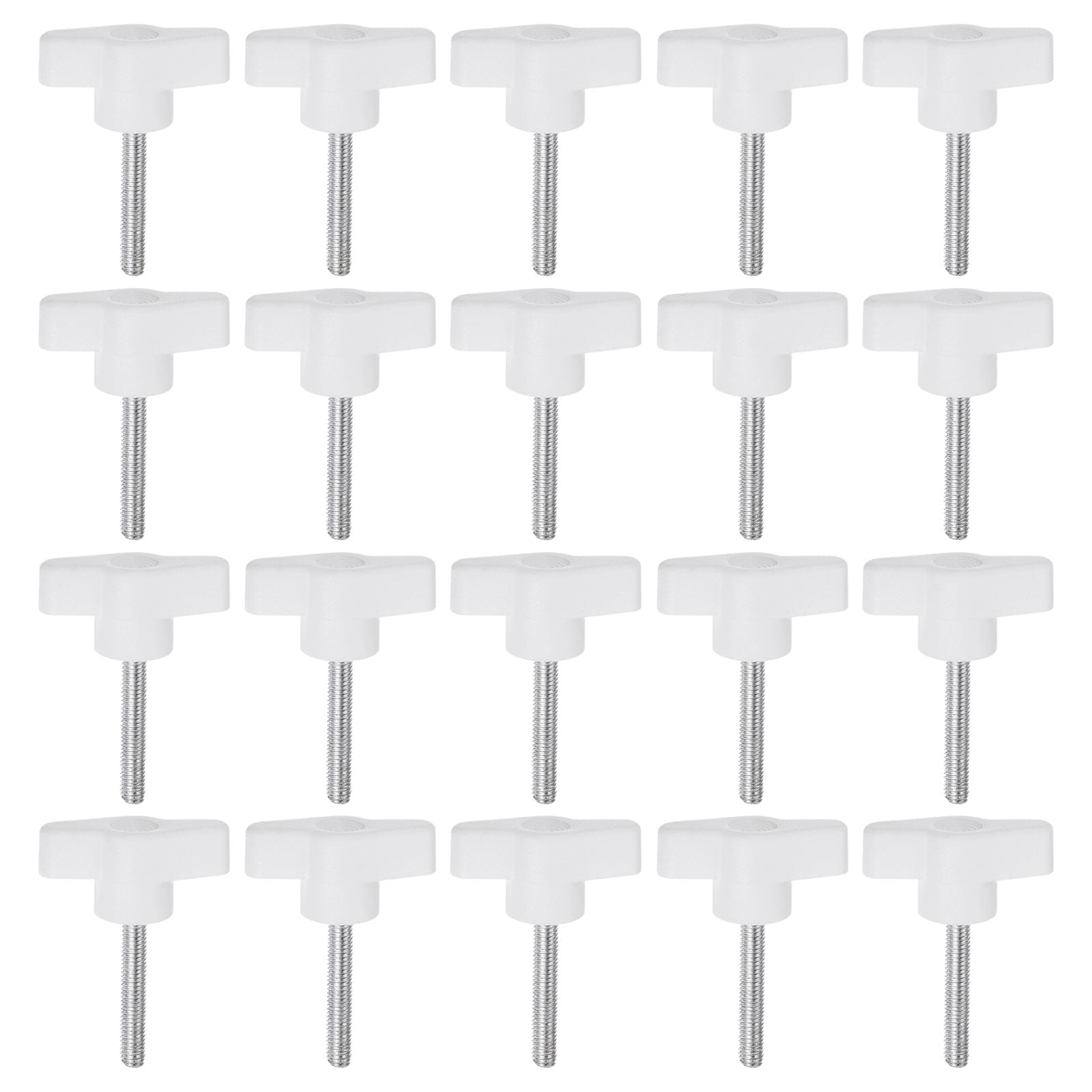 Uxcell 20 Pieces Wing Knobs M5 x 50mm Tee Stud Knob Thumb Screw Hand ...