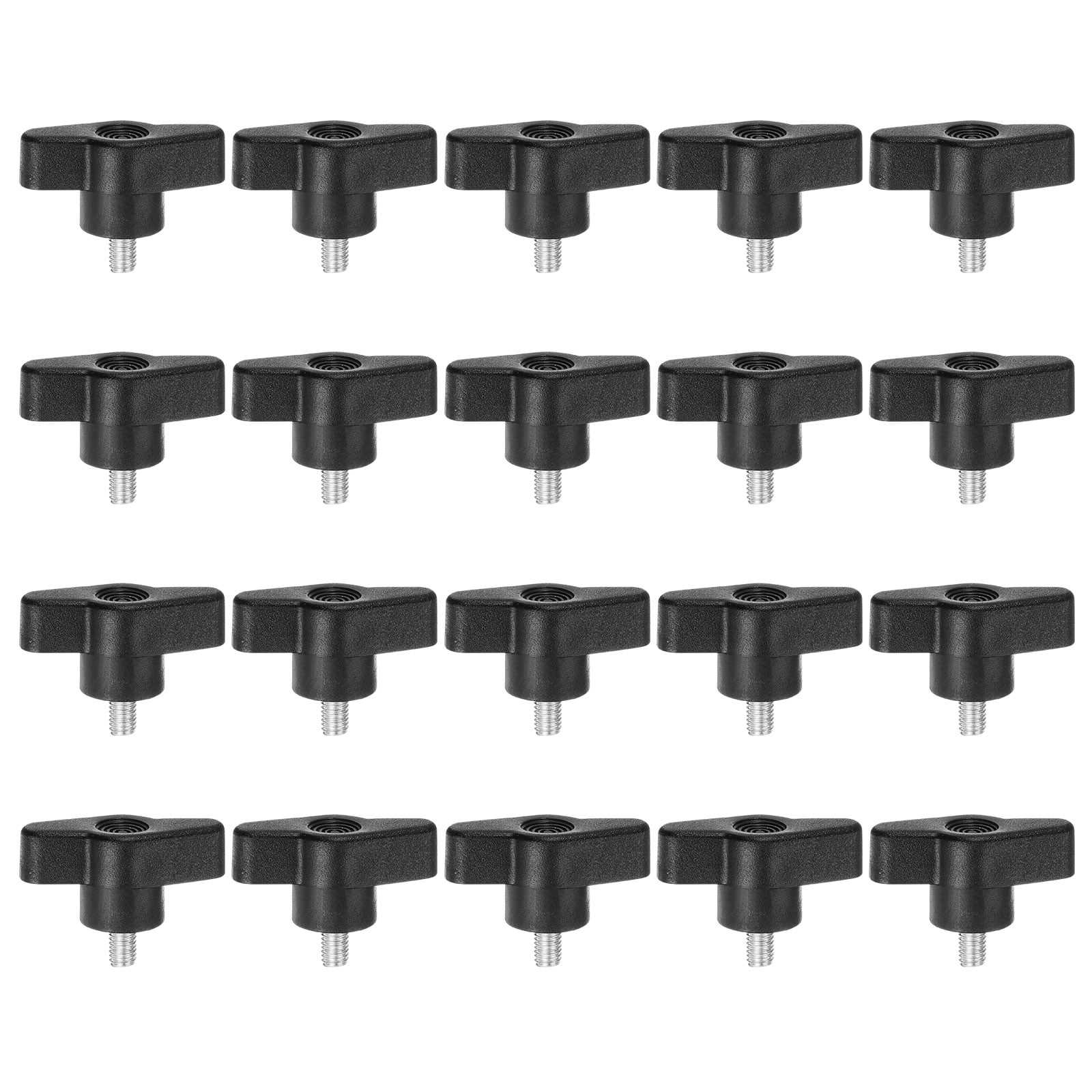 Uxcell 20 Pieces Wing Knobs M5 x 8mm Tee Stud Knob Thumb Screw Hand ...