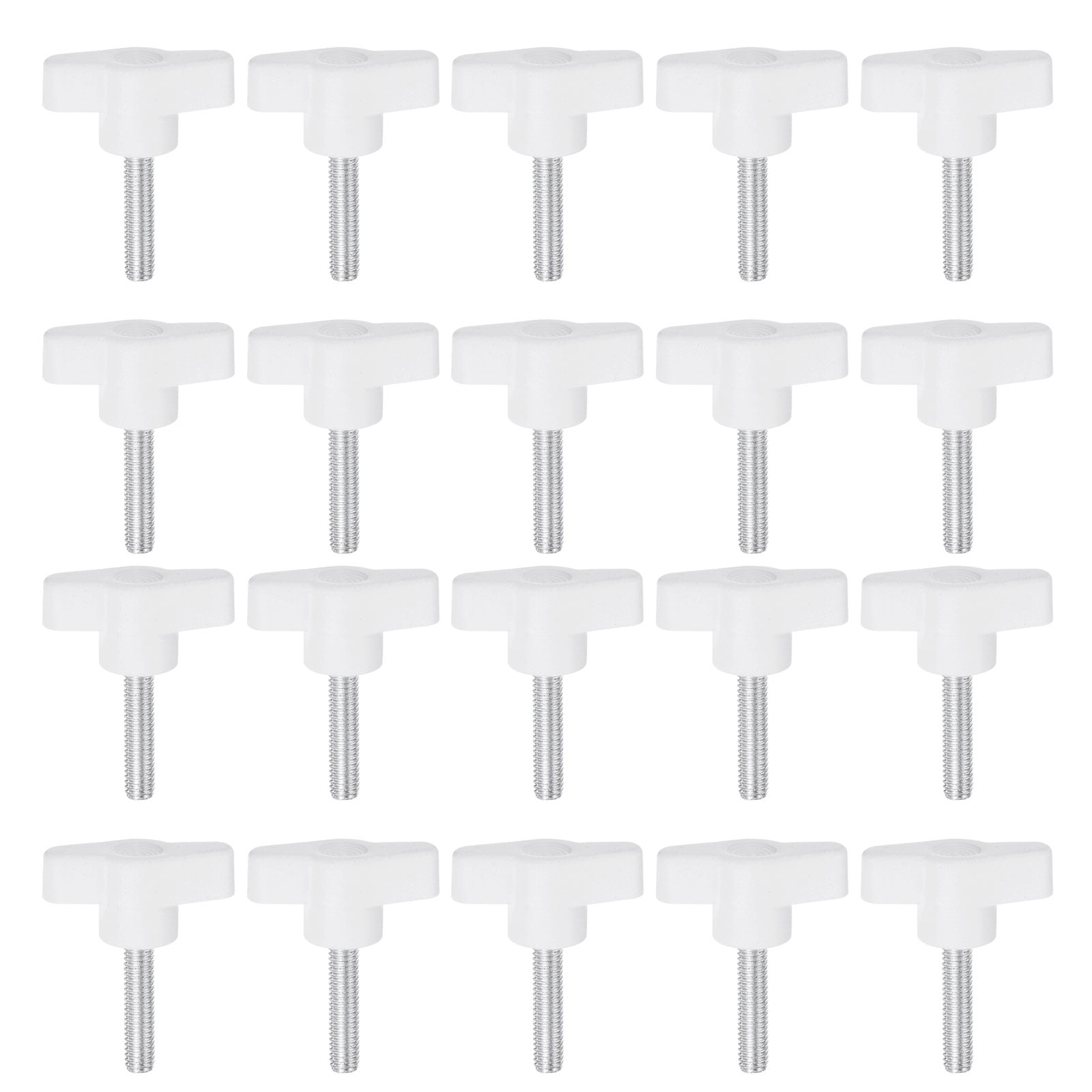 Uxcell 20 Pieces Wing Knobs M6 x 45mm Tee Stud Knob Thumb Screw Hand ...