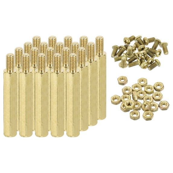 Uxcell Male Brass Hex Spacer Standoffs Screws Nuts, Hex Column Screw ...
