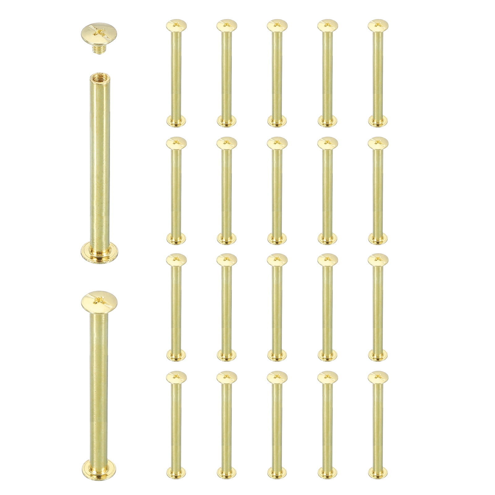 Uxcell 20 Sets Chicago Screw Rivets M5x60mm Metal Phillips Head Post ...