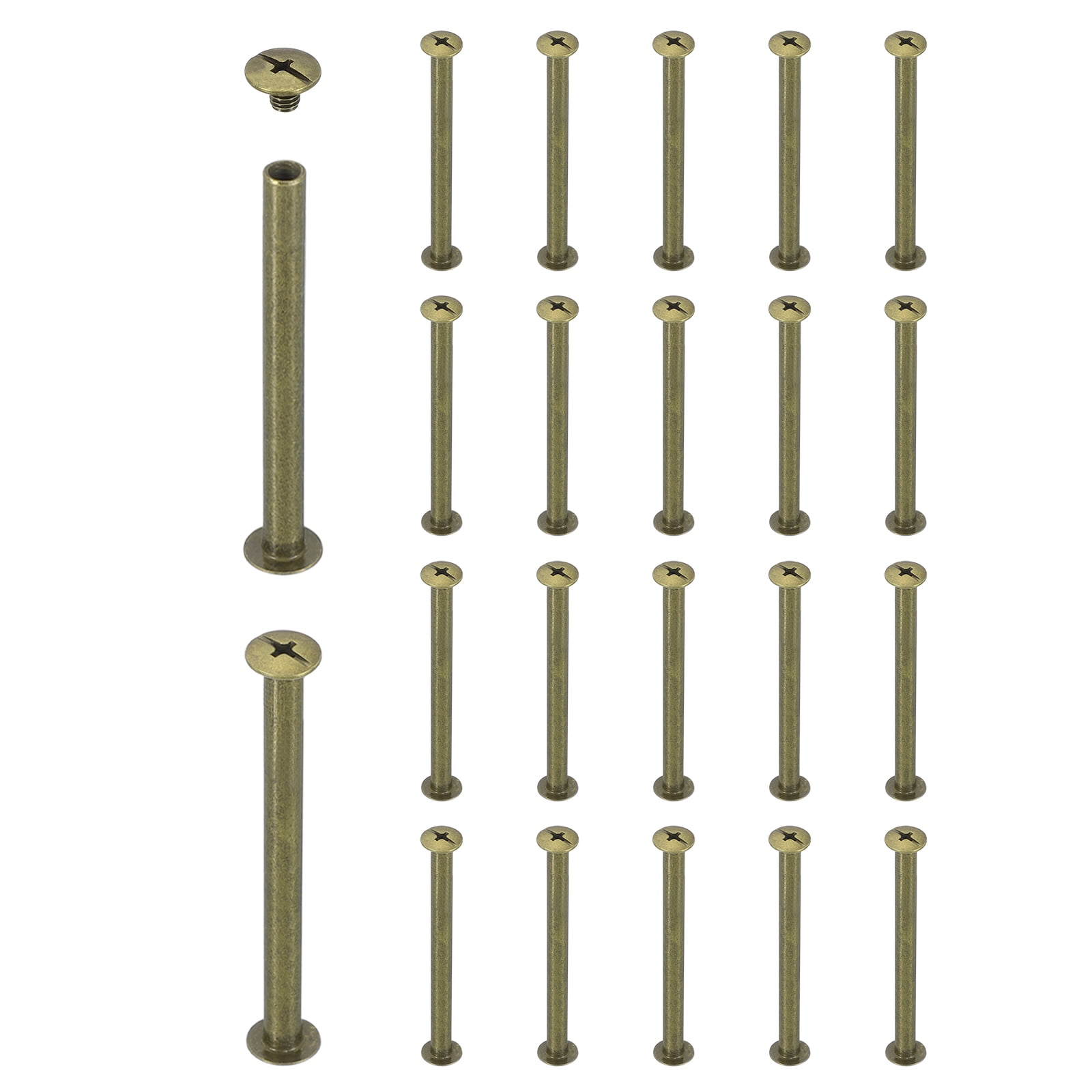 Uxcell 20 Sets Chicago Screw Rivets M5x70mm Metal Phillips Head Post ...