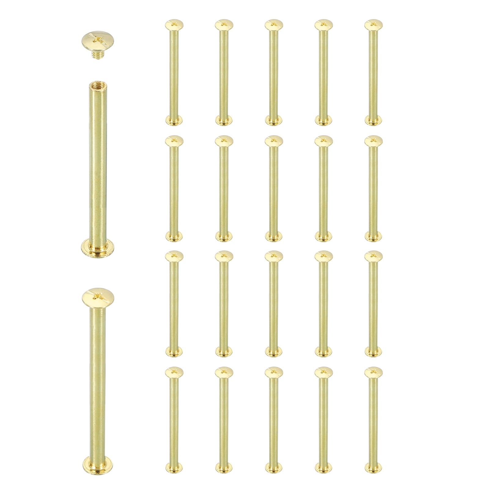 Uxcell 20 Sets Chicago Screw Rivets M5x70mm Metal Phillips Head Post ...