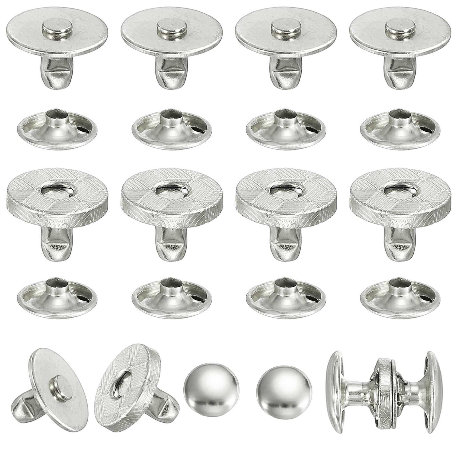 Uxcell 20 Sets Magnetic Snap Buttons, 10 mm Round Snaps Closures with ...