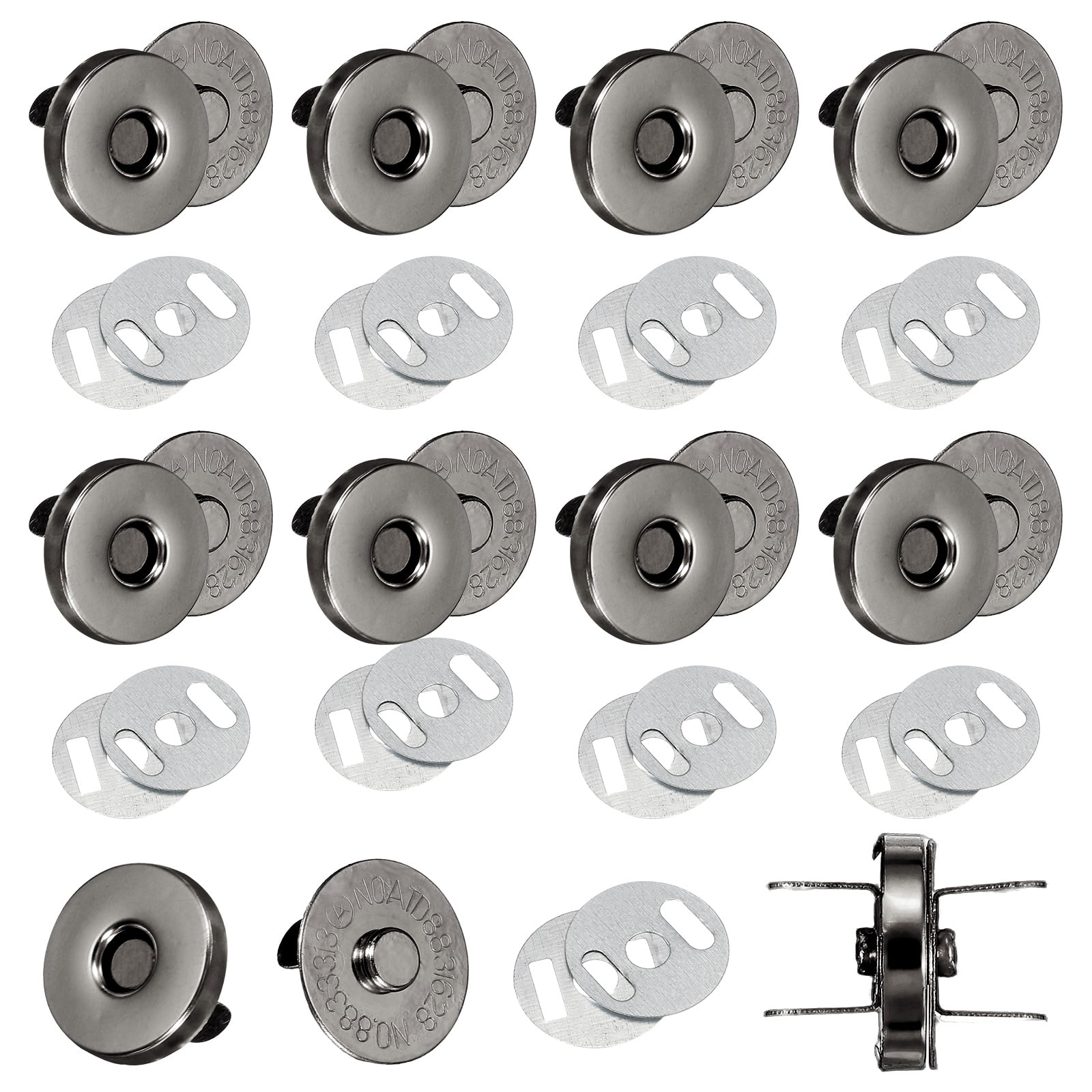 Uxcell 20 Sets Magnetic Snap Buttons, 18 mm Round Snaps Closures with ...
