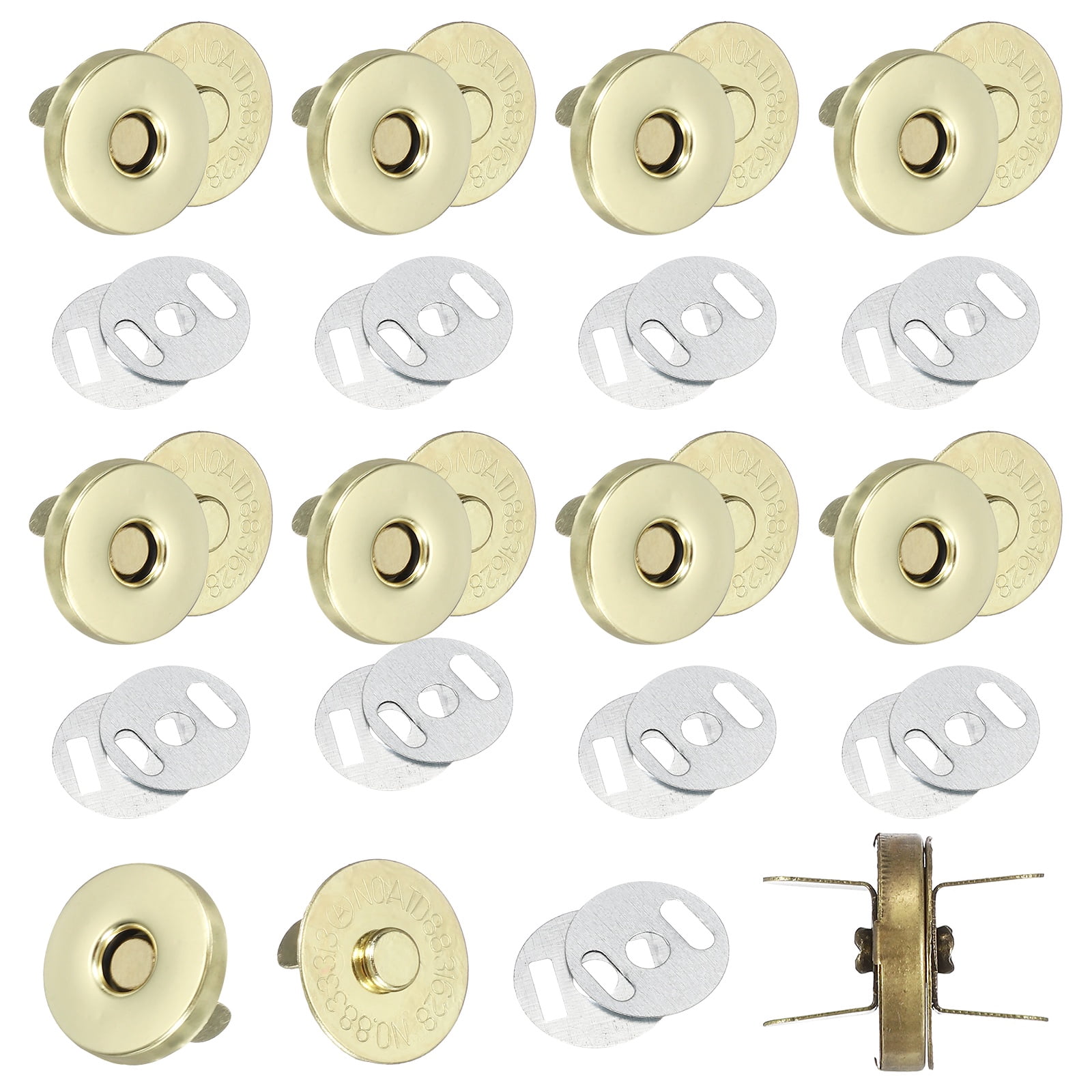 Uxcell 20 Sets Magnetic Snap Buttons, 18 mm Round Snaps Closures with ...