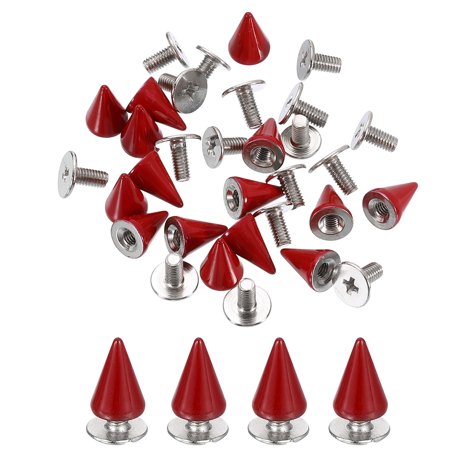 Uxcell 20 Sets Spikes and Studs, 7 x 10mm Cone Spikes Screw Back Studs ...