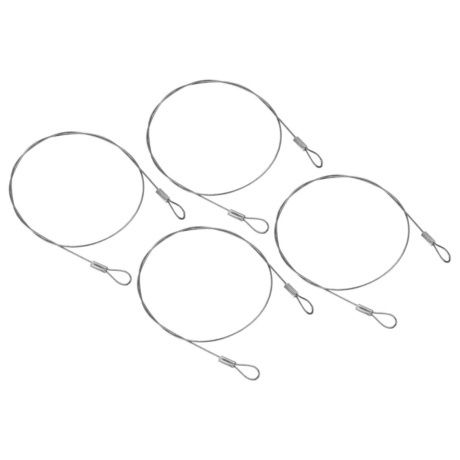 Uxcell 20" Stage Lights Safety Cable 304 Stainless Steel 1mm Dia ...