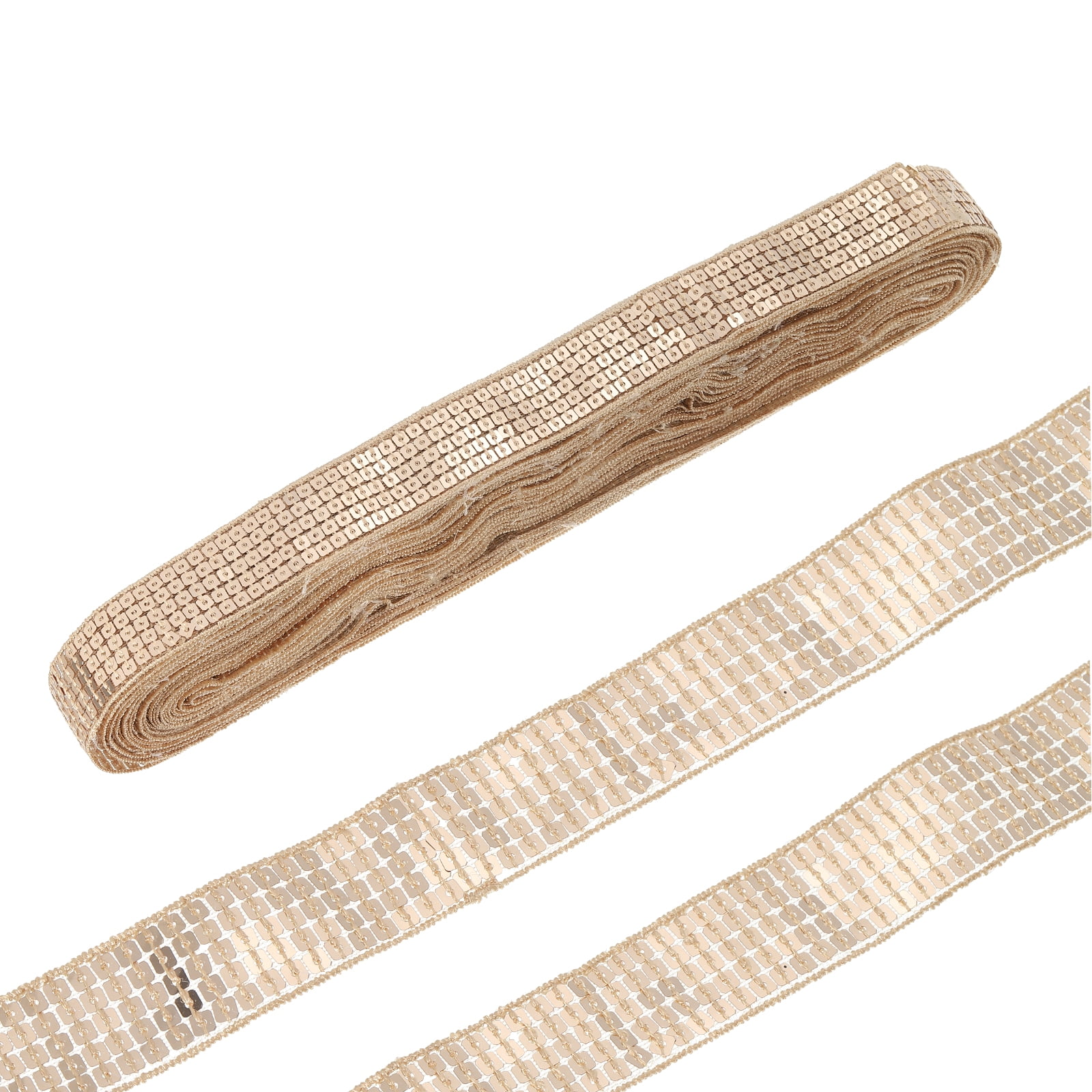 Uxcell 20 Yards Square Sequins Trim 5 Row 1 Inch Flat Sequin Strip ...
