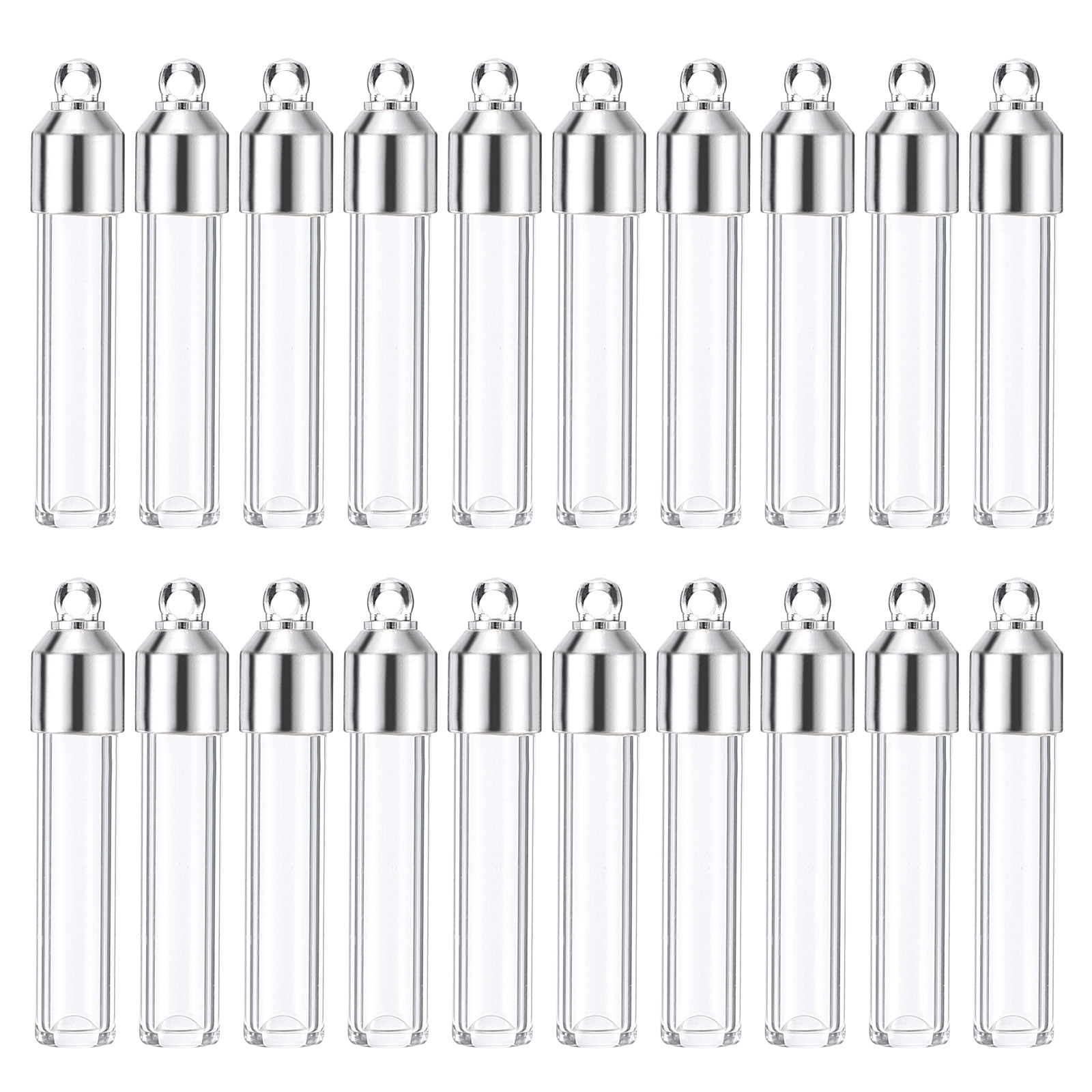 Uxcell 20 pcs Name on Rice Glass Vial Pendant 6mm Width Transparent ...