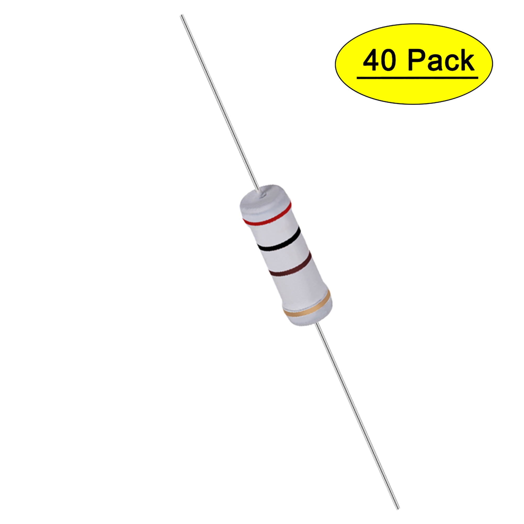 Uxcell 200 Ohm 3W ±5% Tolerance Axile Lead Metal Oxide Film Resistor 40 ...
